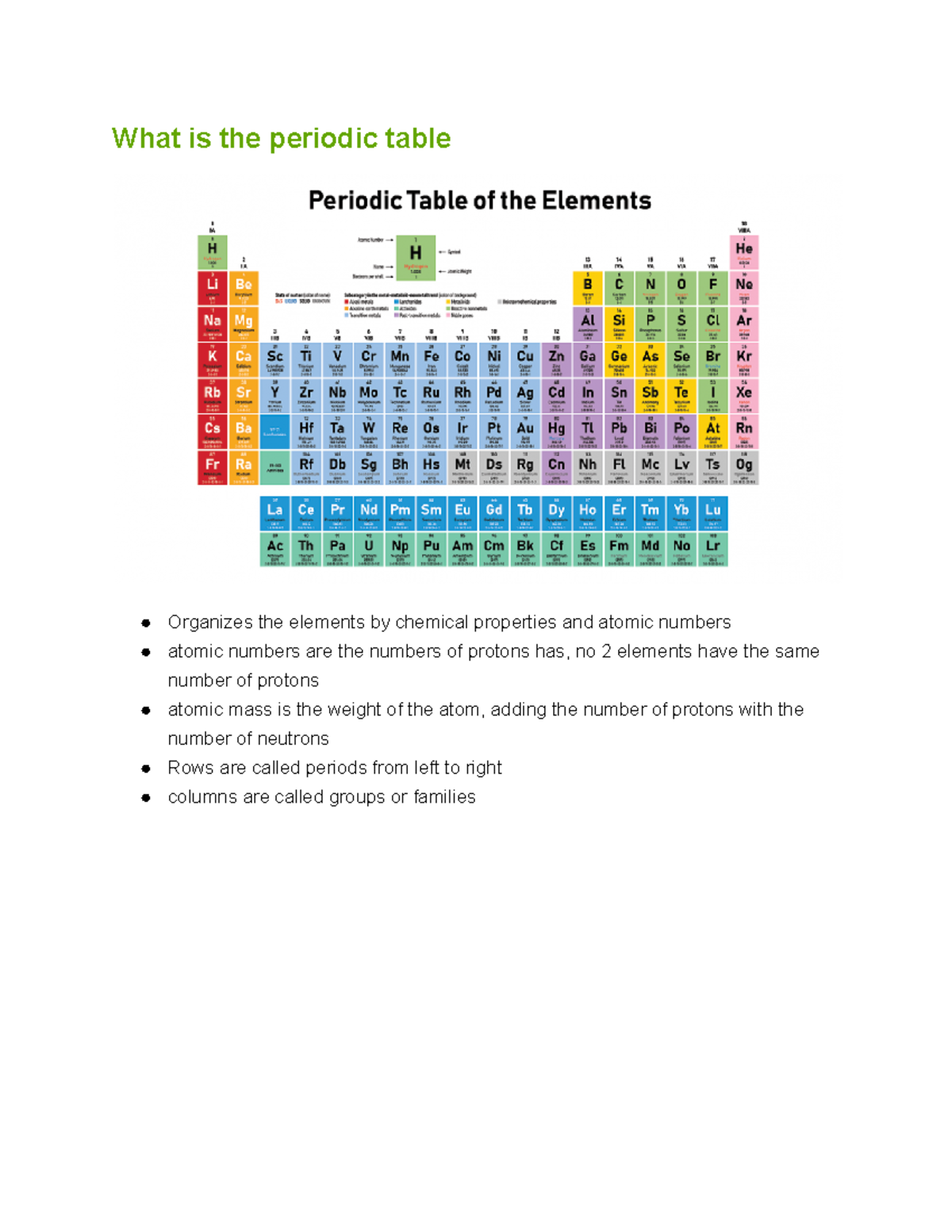 Chem notes Unit 2 - periodic table, electrons, neutrons, protons, ions ...