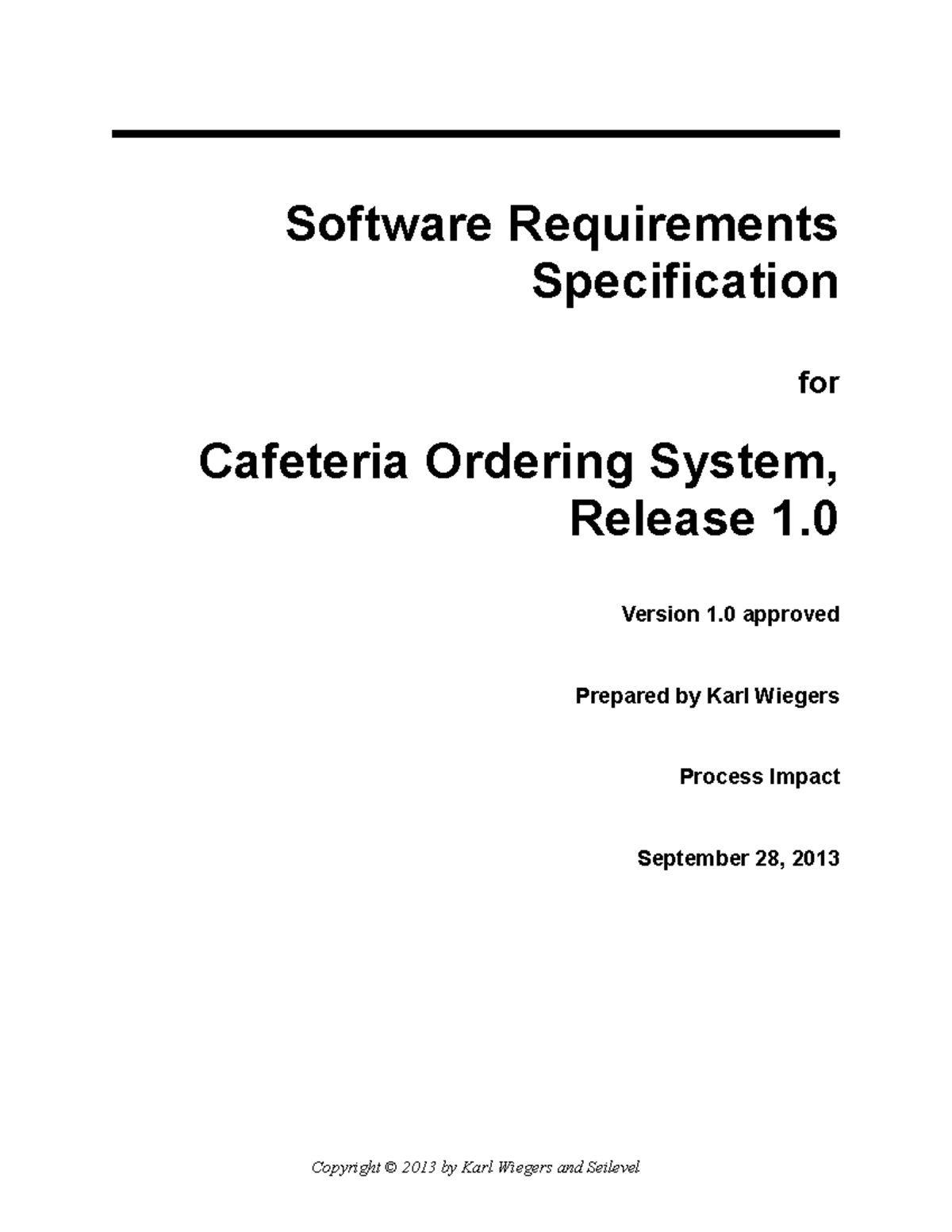 Cafeteria Ordering System SRS - Software Requirements Specification for ...