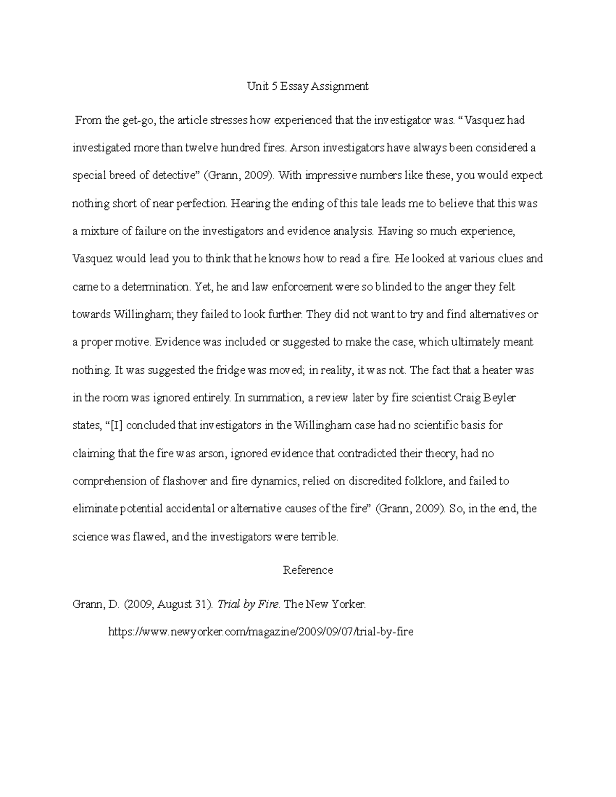 Unit 5 Essay Assignment - Unit 5 Essay Assignment From the get-go, the ...
