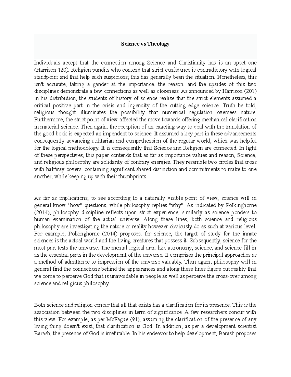 Science vs Theology - research - Science vs Theology Individuals accept ...