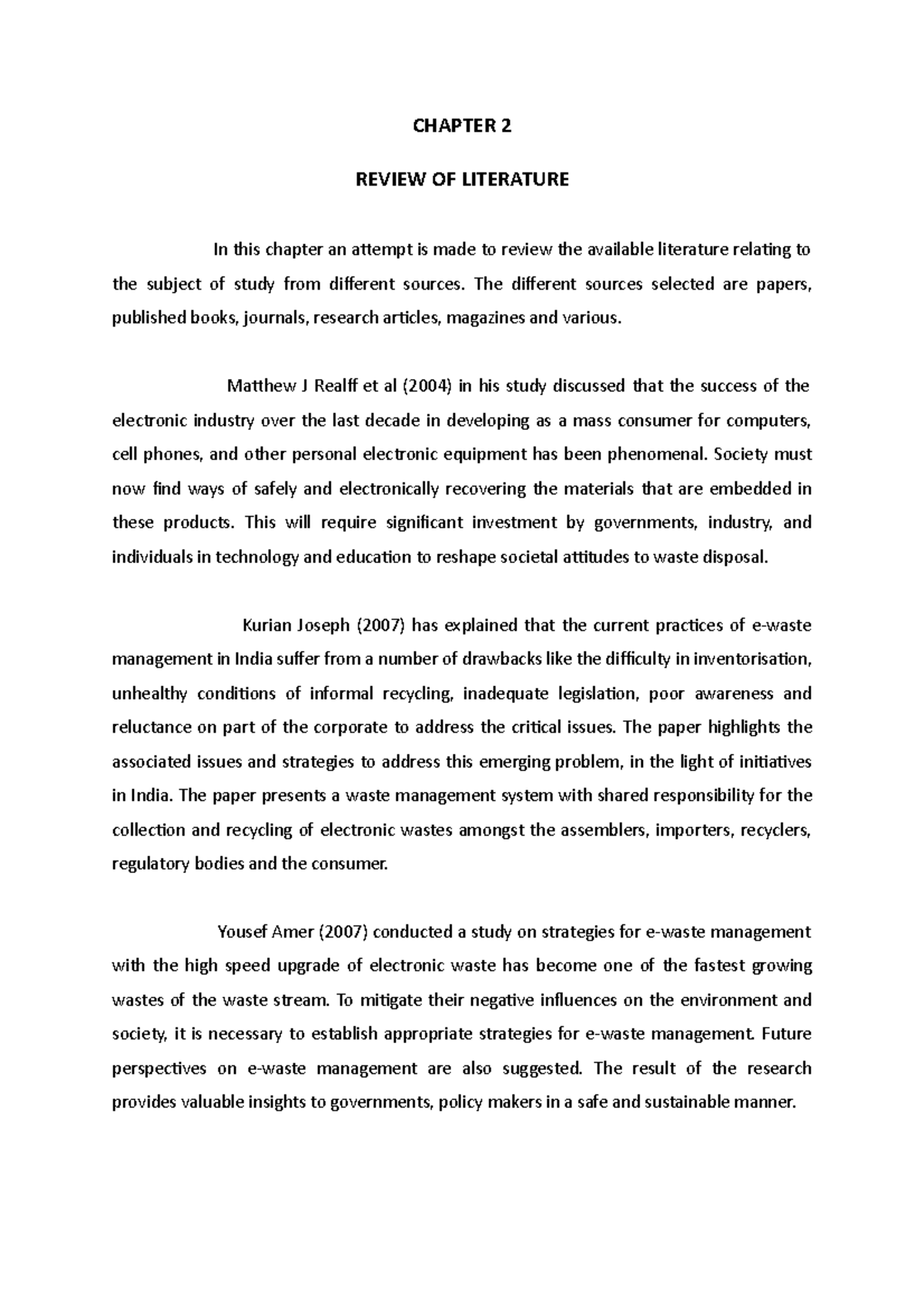 Project - CHAPTER 2 REVIEW OF LITERATURE In this chapter an attempt is ...