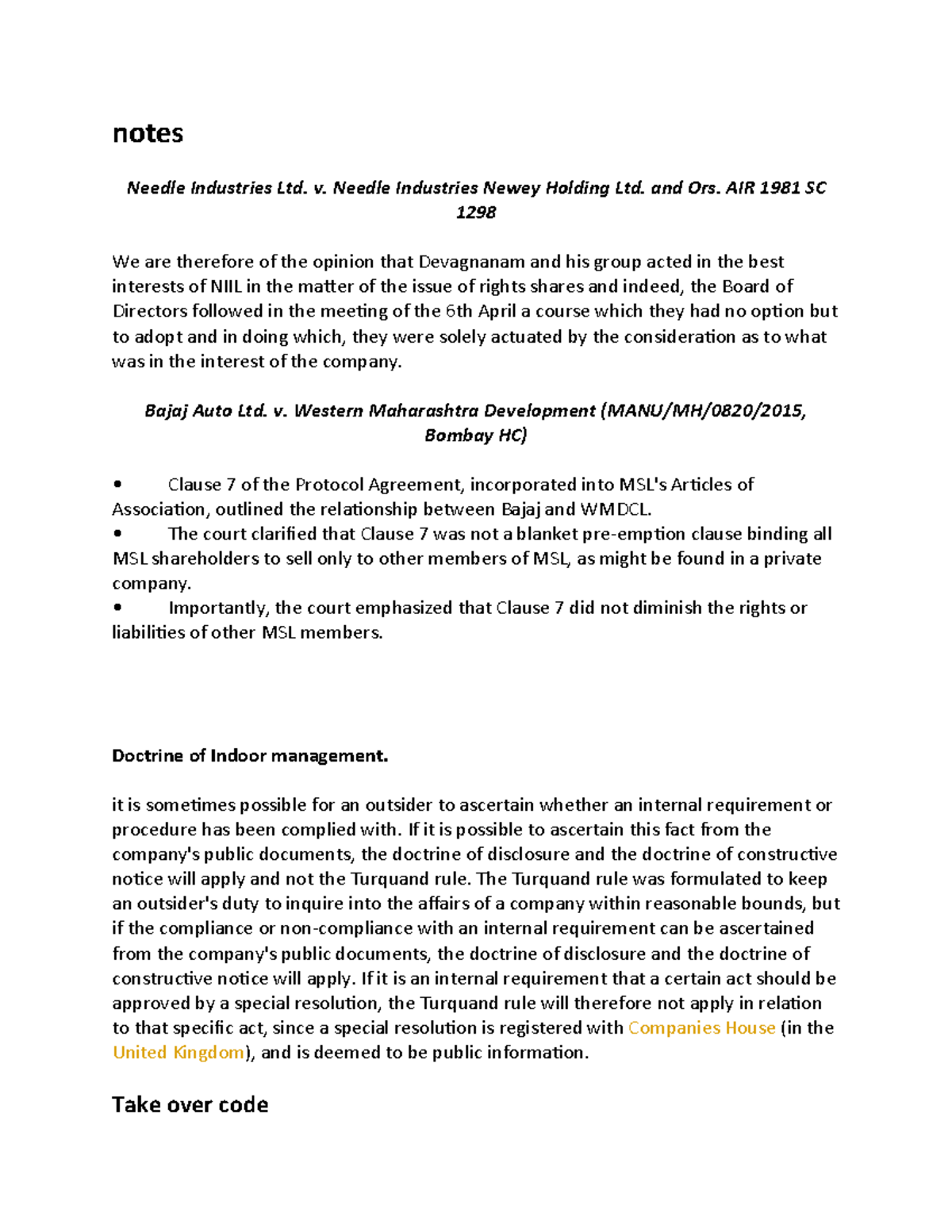 Doc1 - notes Needle Industries Ltd. v. Needle Industries Newey Holding ...