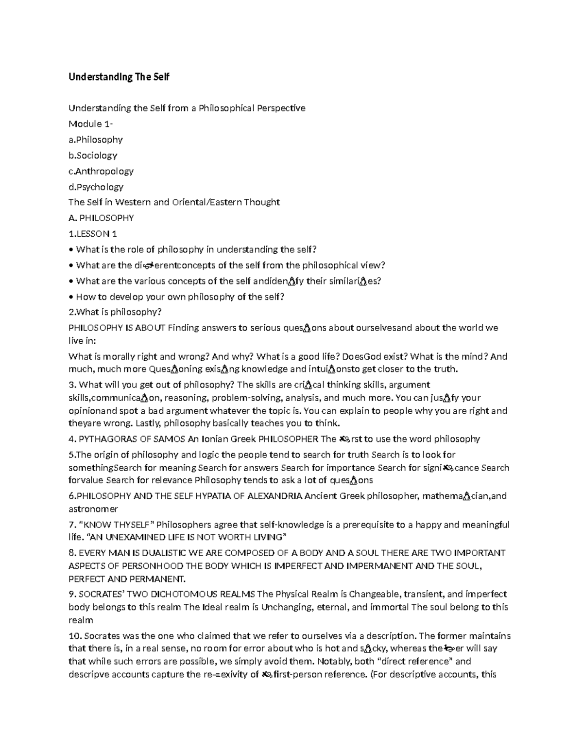 UTS - Referrences - Understanding The Self Understanding the Self from ...