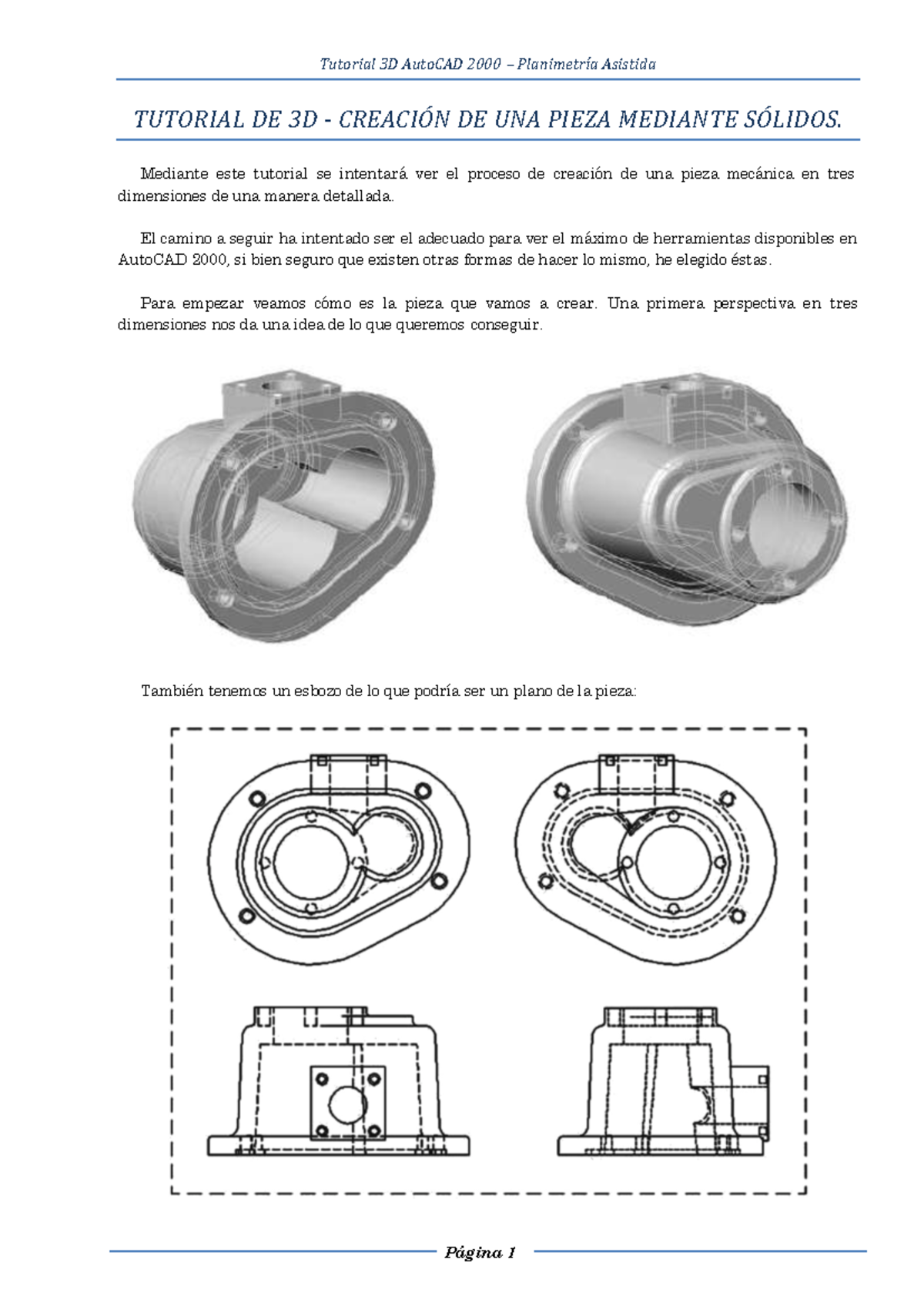 Pieza Mecanica - Trabajo de producto - TUTORIAL DE 3D - CREACIÓN DE UNA PIEZA MEDIANTE SÓLIDOS ...