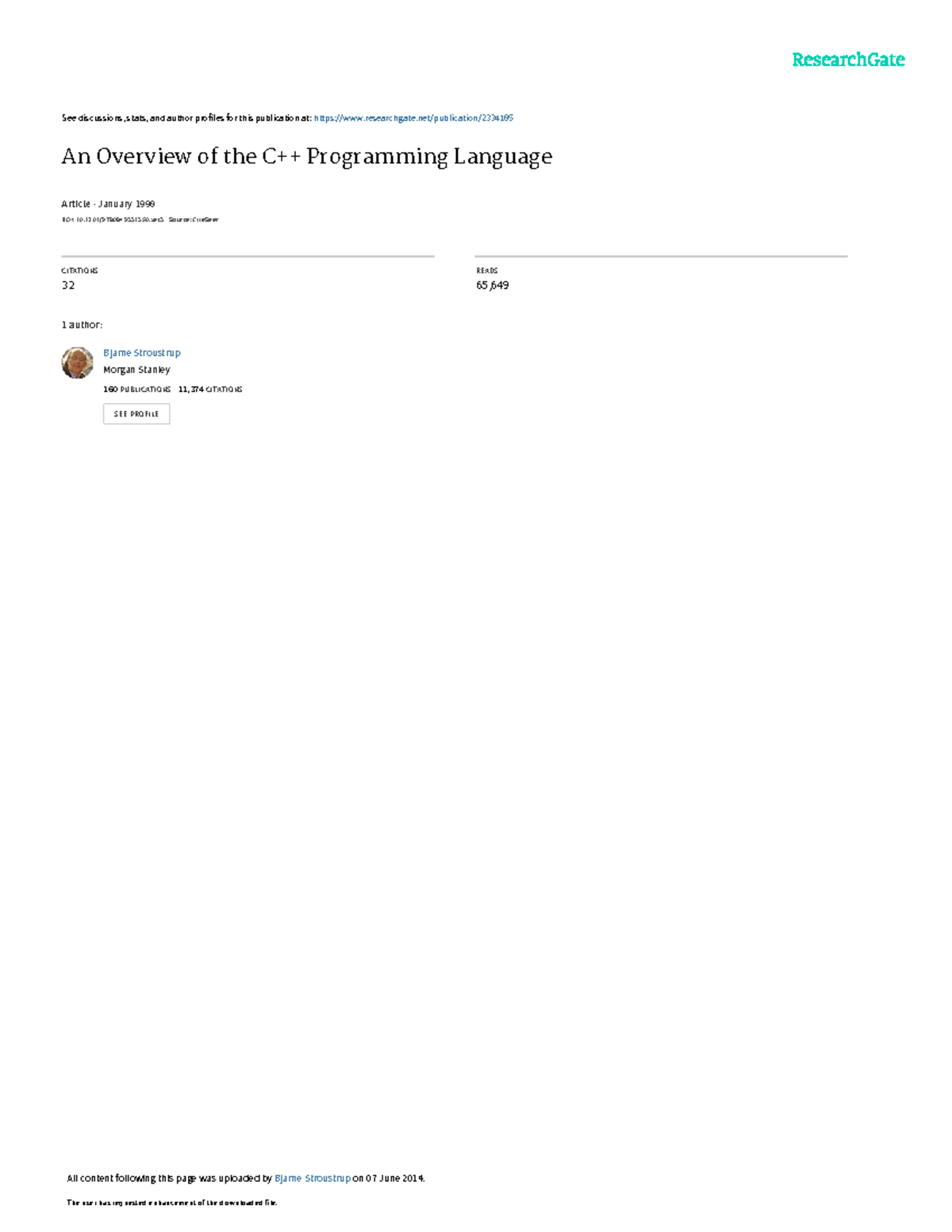 An Overview of the C Programming Language - See discussions, stats, and ...