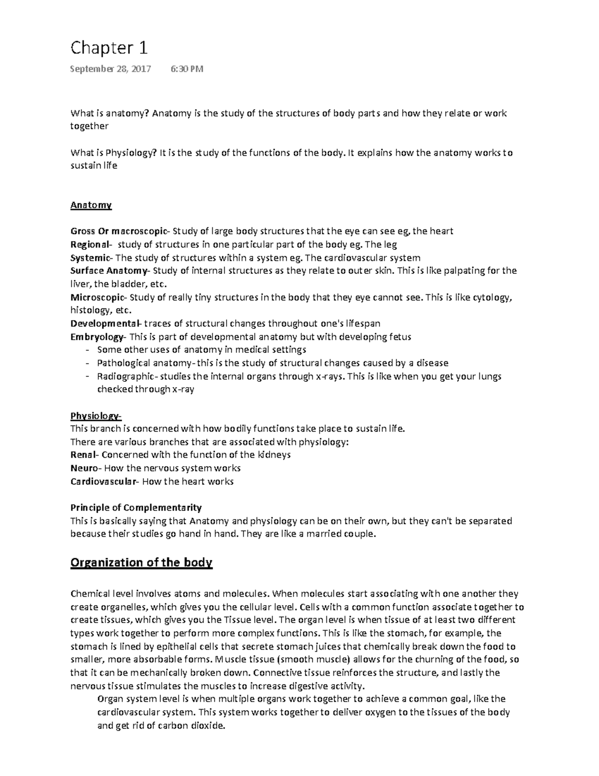 Chapter 1 - Summary Human Anatomy & Physiology - Warning: TT: undefined function: 32 - Studocu