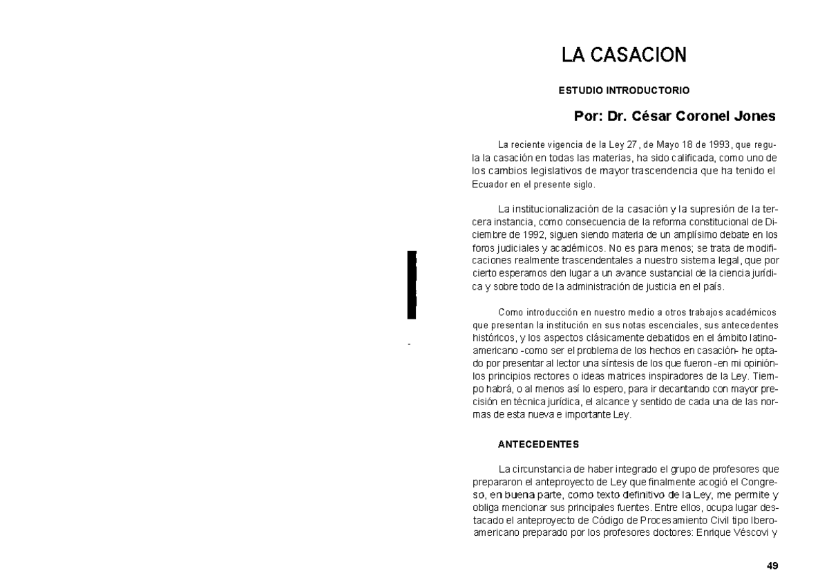 08 La Casacion - variado - LA CASACION ESTUDIO INTRODUCTORIO Por: Dr ...