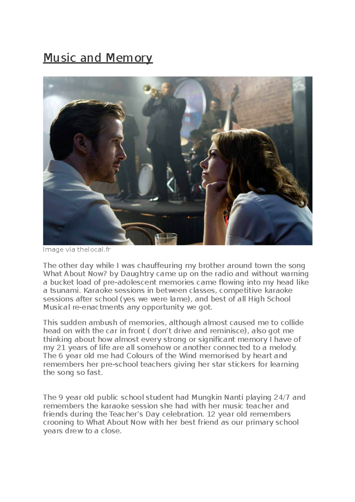 Music and Memory - Grade: A - Music and Memory Image via thelocal The ...