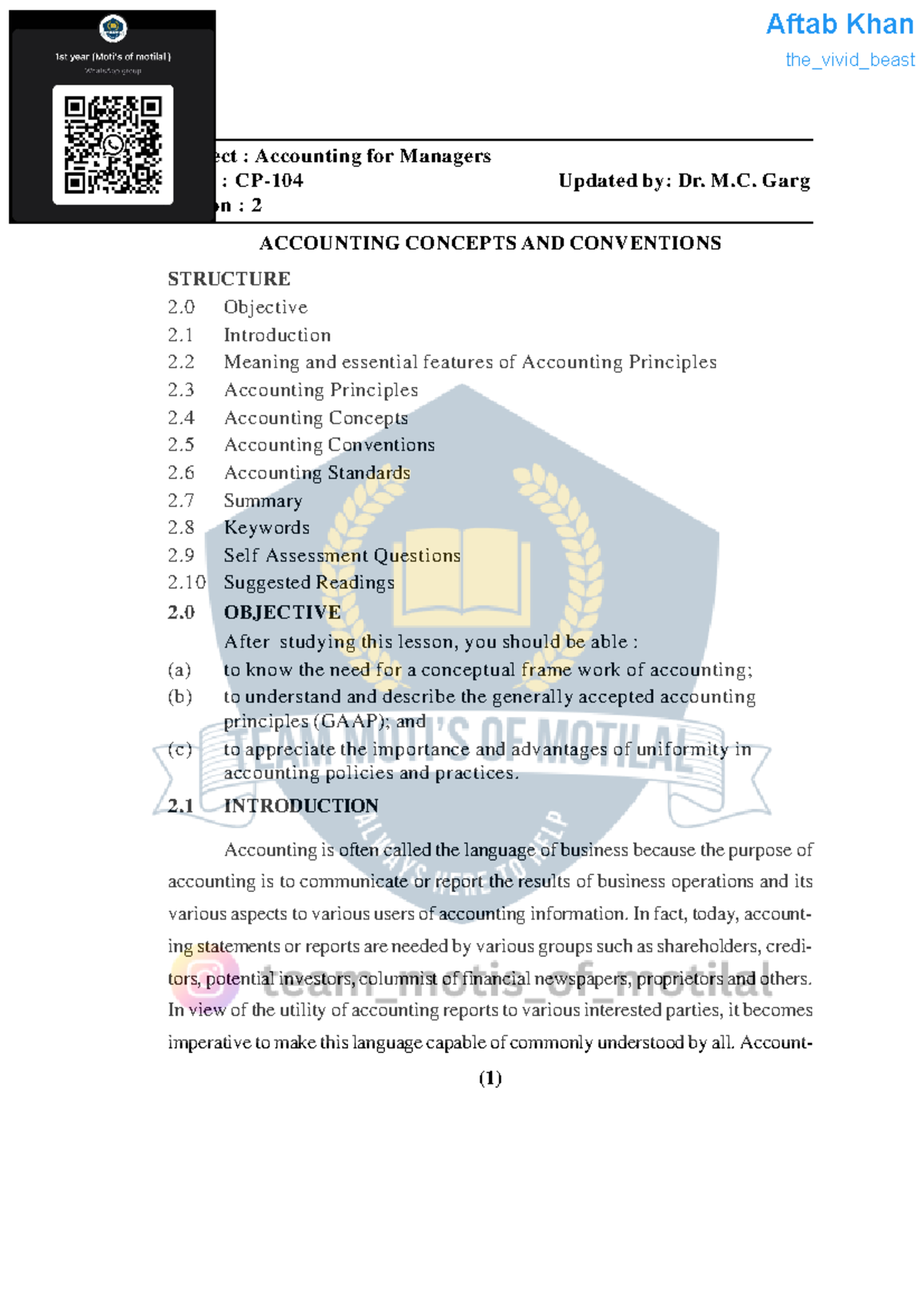 Financial Accounting Notes-22-40 watermark - Subject : Accounting for ...