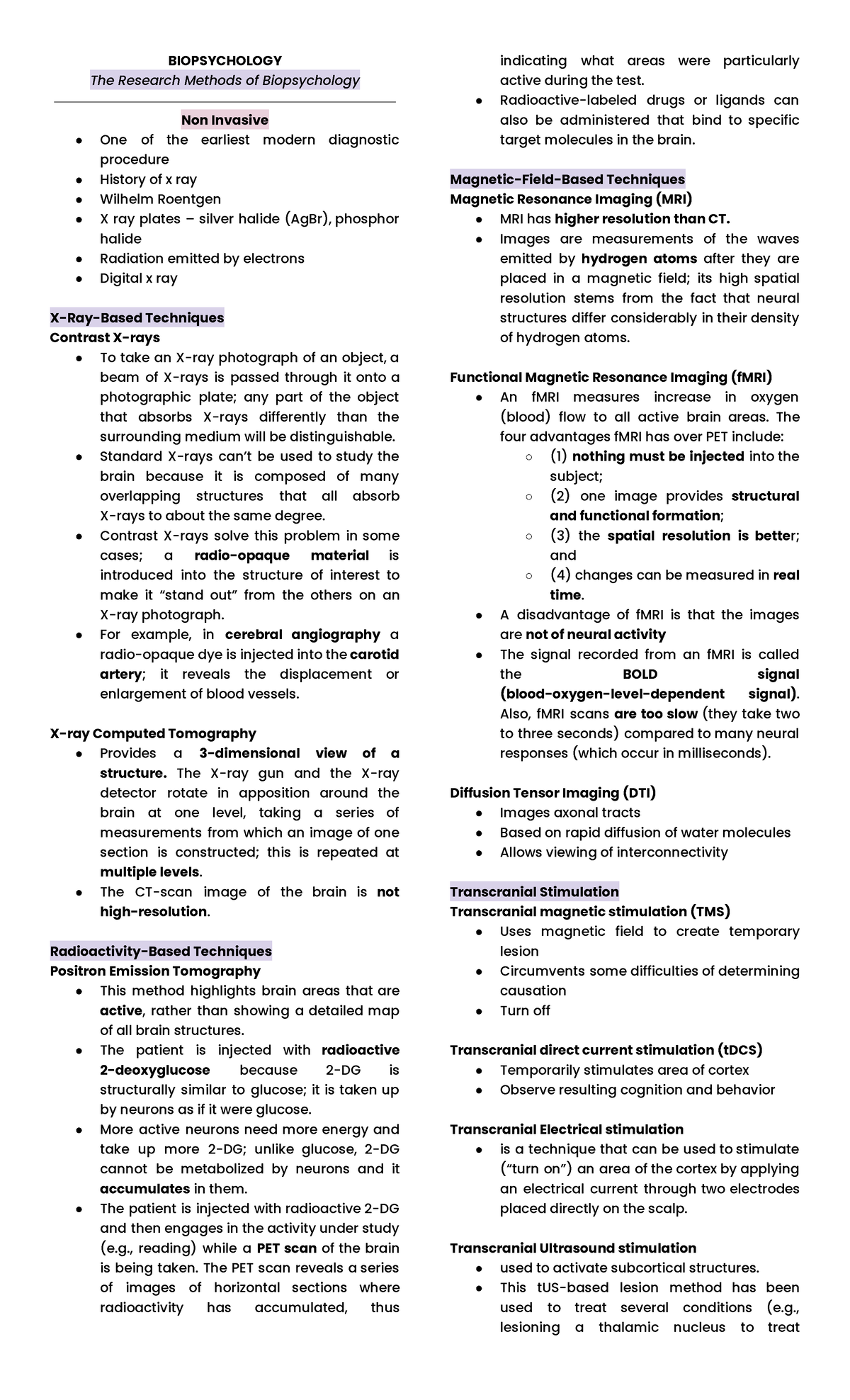 Biopsych CH5 - BIOPSYCHOLOGY The Research Methods of Biopsychology Non ...
