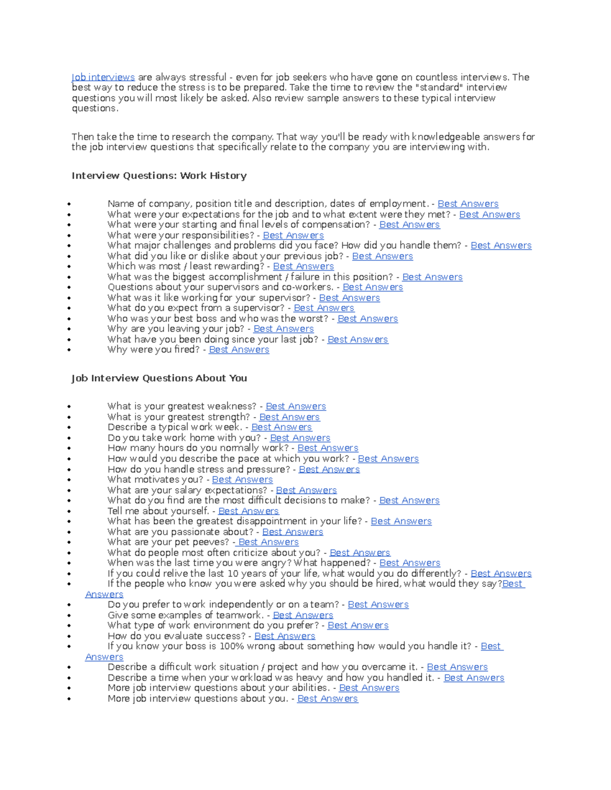 44851197 Job Interviews Question - Job interviews are always stressful ...