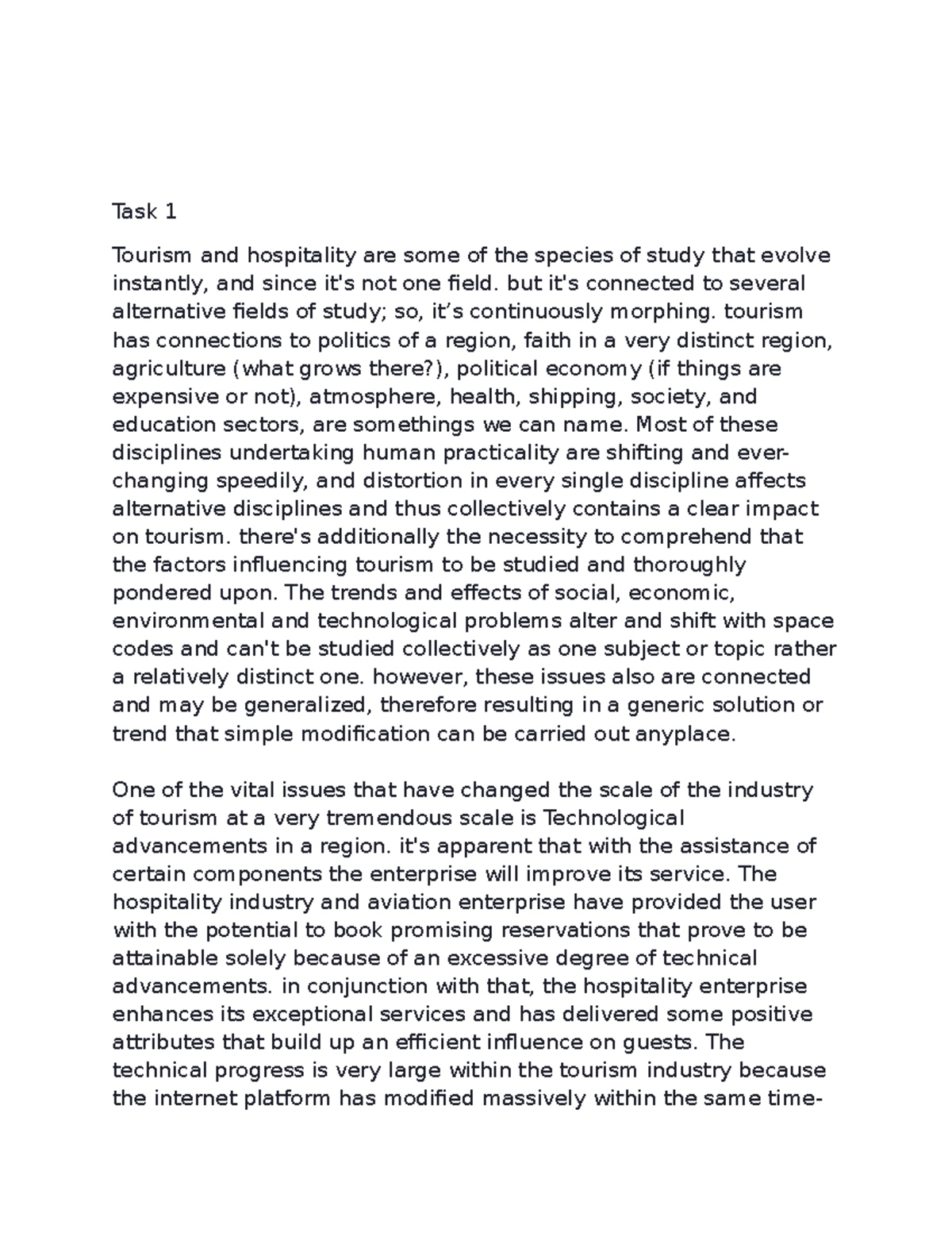 UNIT 1 TASK 1 - It is an assignment for certification - Task 1 Tourism ...