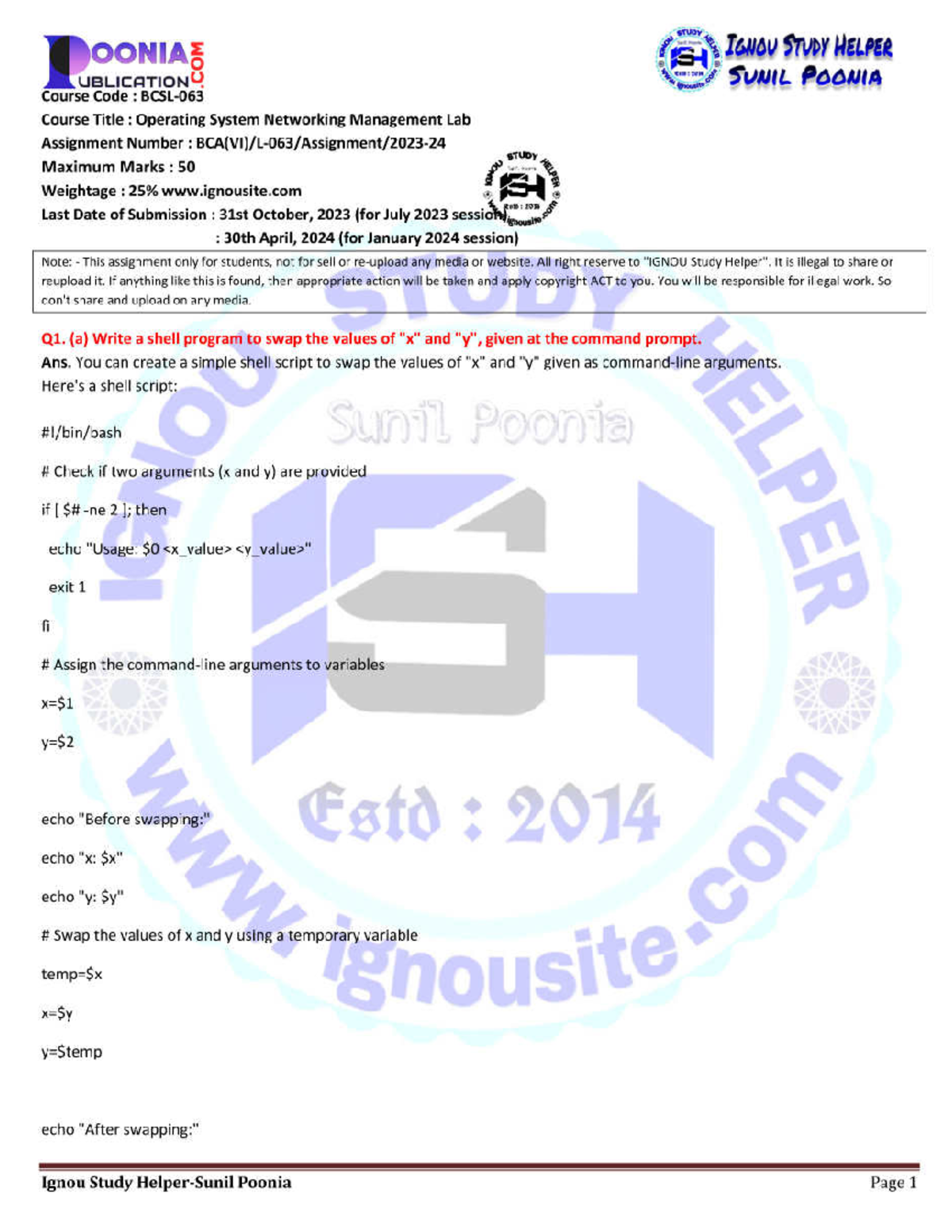 Bcsl 063 2023 24 Solved Assignment Bachelor Of Computer Application
