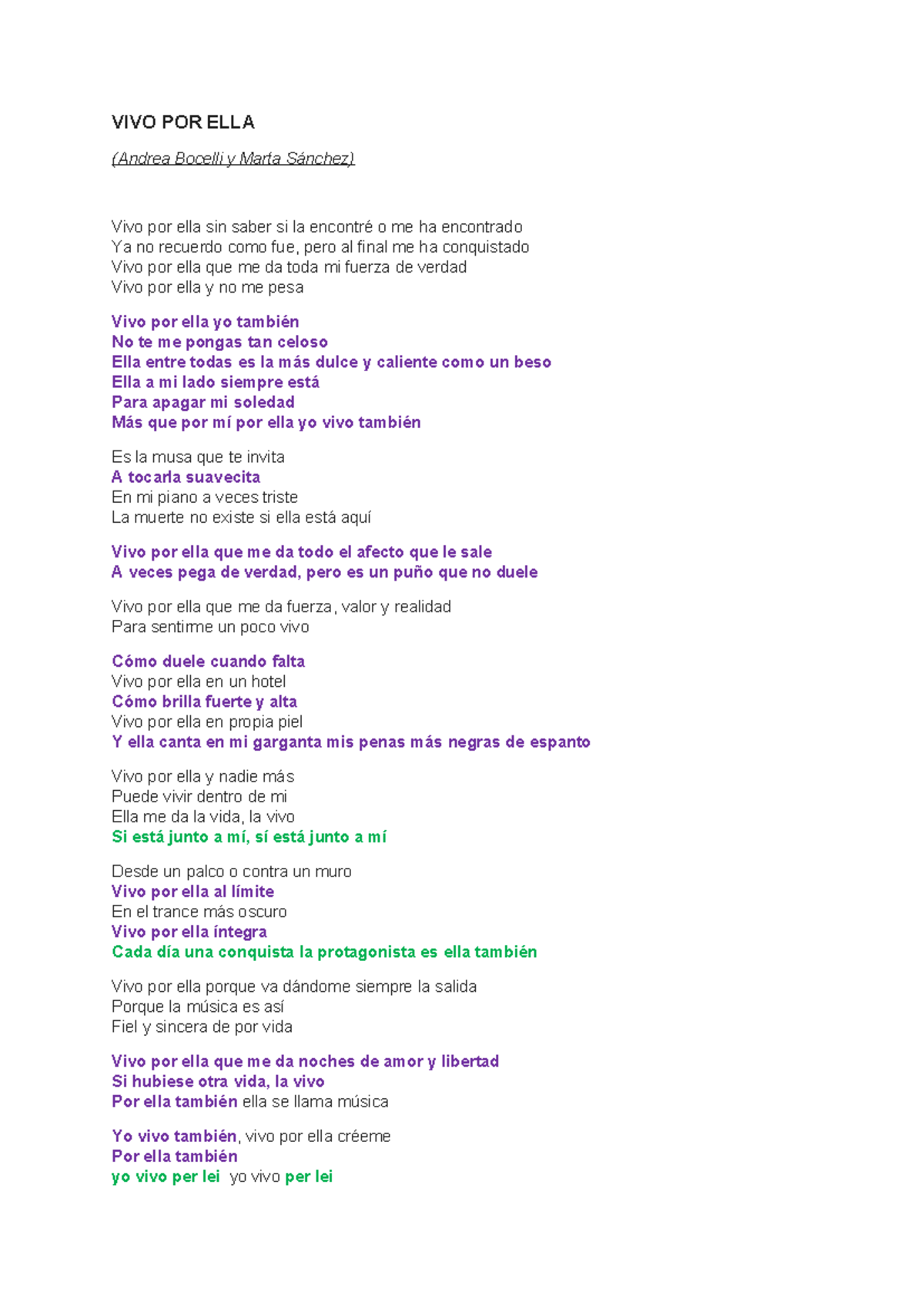 VIVO POR ELLA - Resumen Tutoría - VIVO POR ELLA (Andrea Bocelli y Marta ...