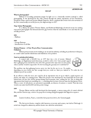 MCM 101 Past Papers M - MCM101- Introduction to Mass Communication M.C ...