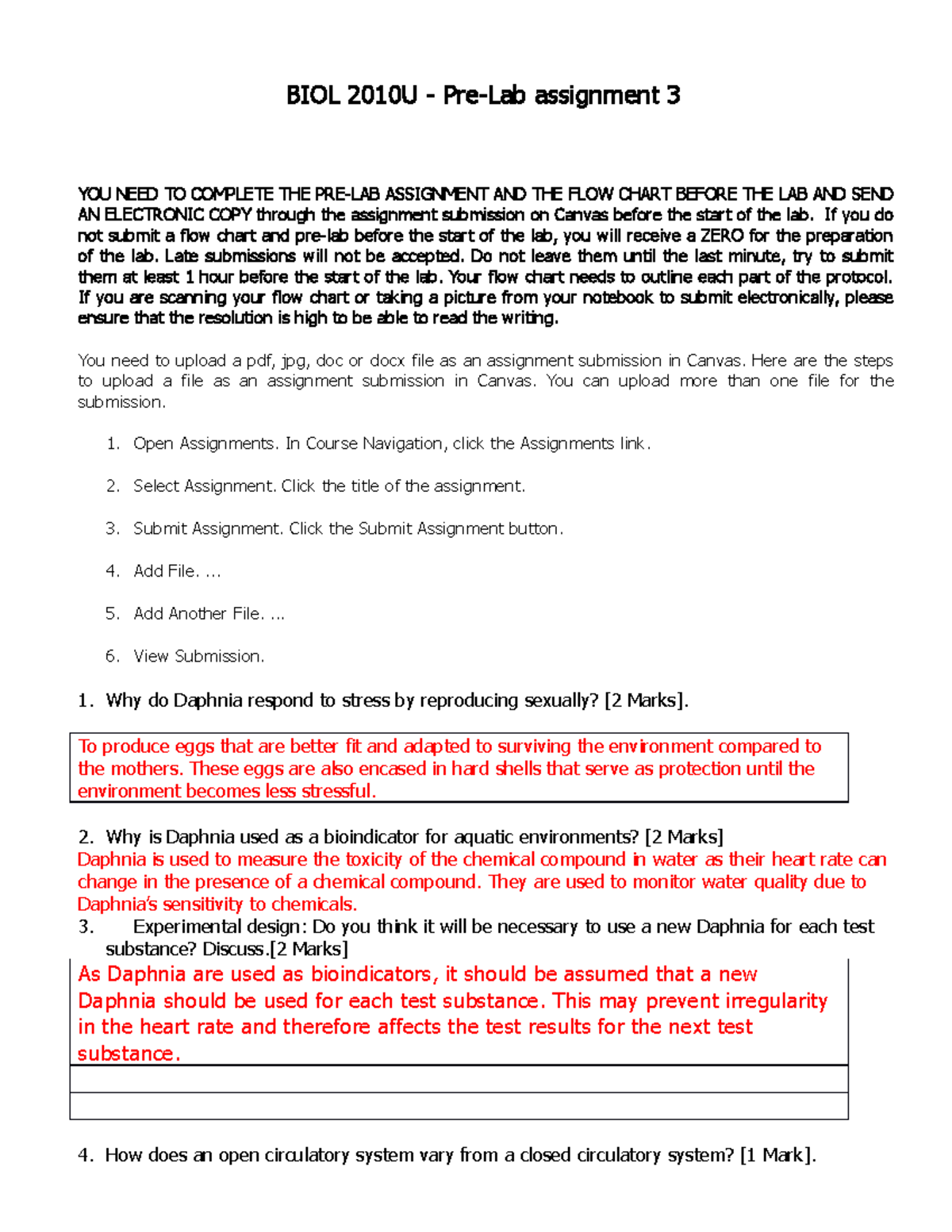 Biol 2010 U prelab 3 - Drosophila (100%) - BIOL 2010 U - Pre-Lab ...
