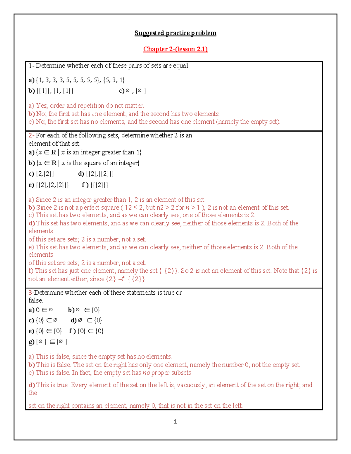 Suggested practice problem MATH301-CH 2 - Suggested practice problem Chapter 2-(lesson 2) 1 ...