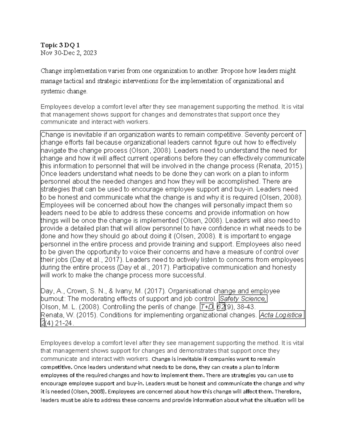 Topic 3 DQ 1 - No other information - Topic 3 DQ 1 Nov 30-Dec 2, 2023 ...