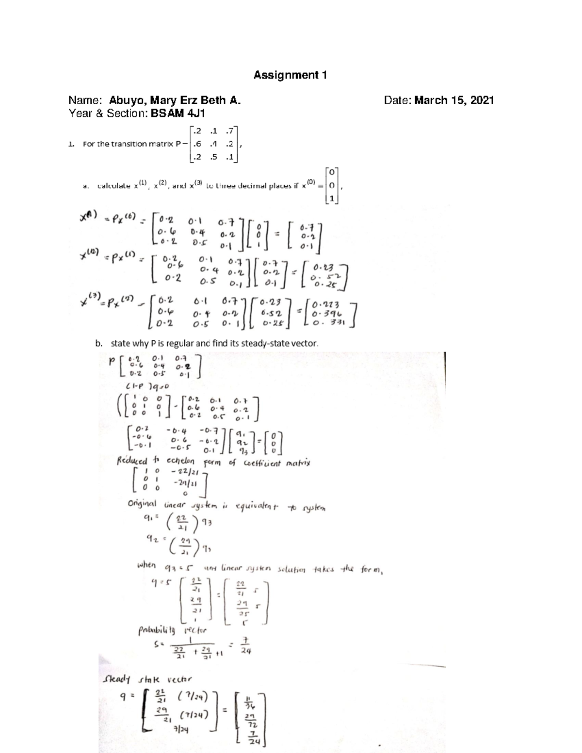 Abuyo Assignment 1 - This will guide every students in answering their free electives subjects ...