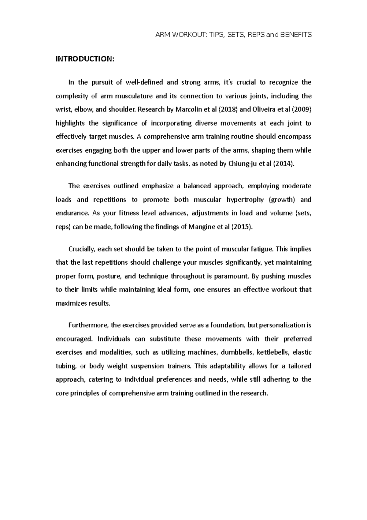 ARM Workout TIPS SETS REPS and Benefits - INTRODUCTION: In the pursuit ...