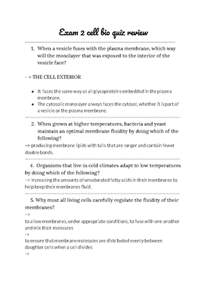 Exam 2 cell bio study guide lecture 11 - Exam 2 cell bio study guide ...