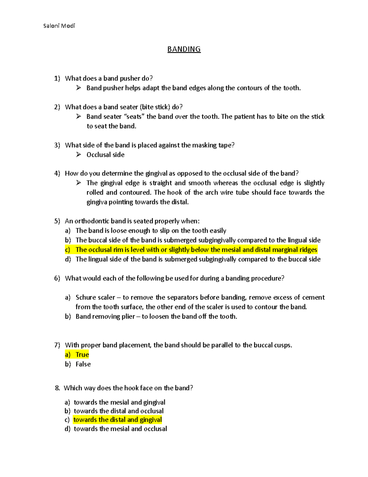 Banding questions - Ortho class - Saloni Modi BANDING What does a band ...