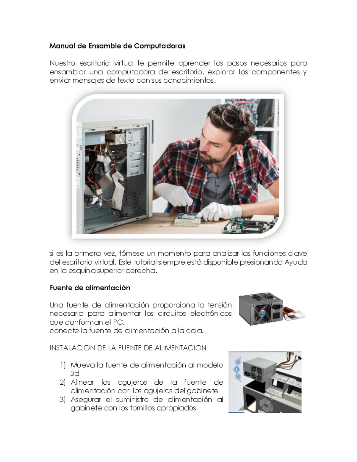 01 Manual de Ensamble de Computadoras - Manual de Ensamble de ...