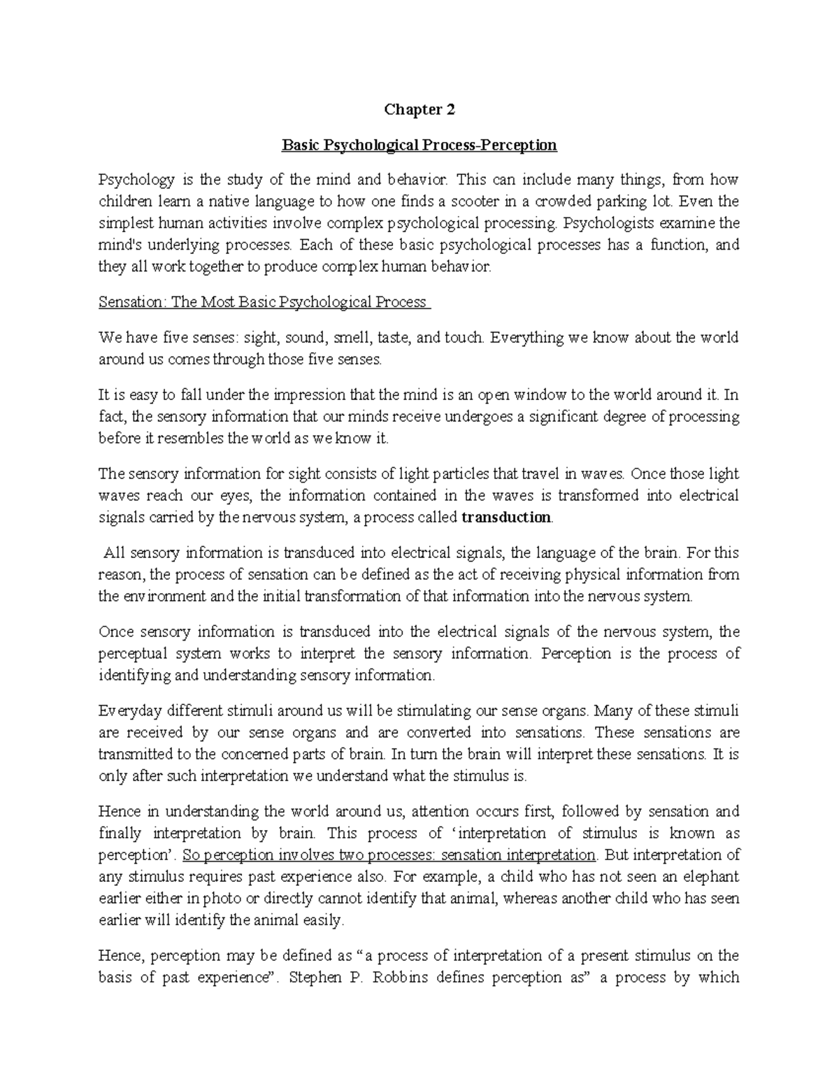 Organizational Psychology Chapter 5 - Chapter 2 Basic Psychological ...