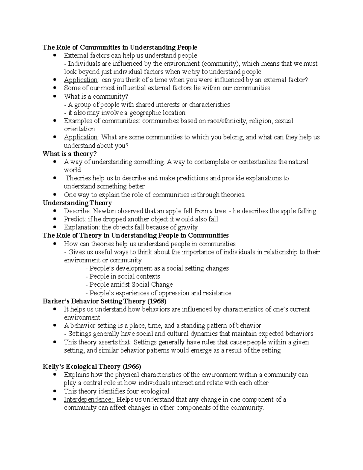 Understanding People Module 2 Notes - The Role of Communities in ...