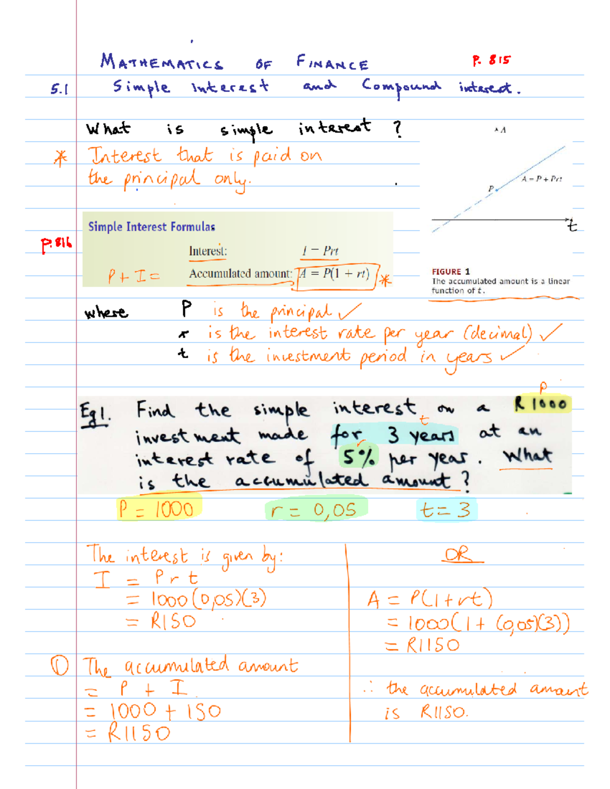39 Simple and compound interest - MATHEMATICS OF FINANCE P. 815 5 ...