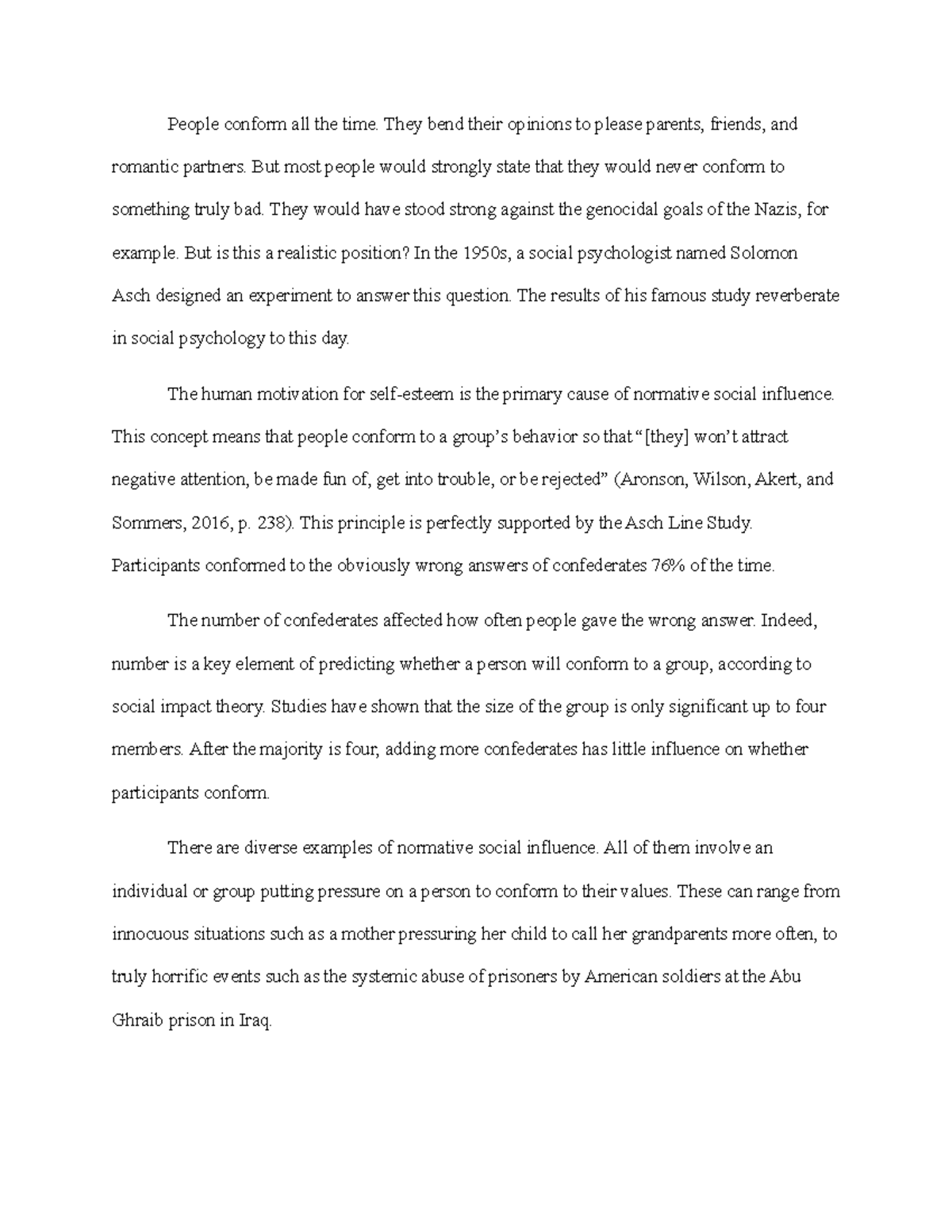 The Asch Line Study: Conformity and Social Influence - Studocu