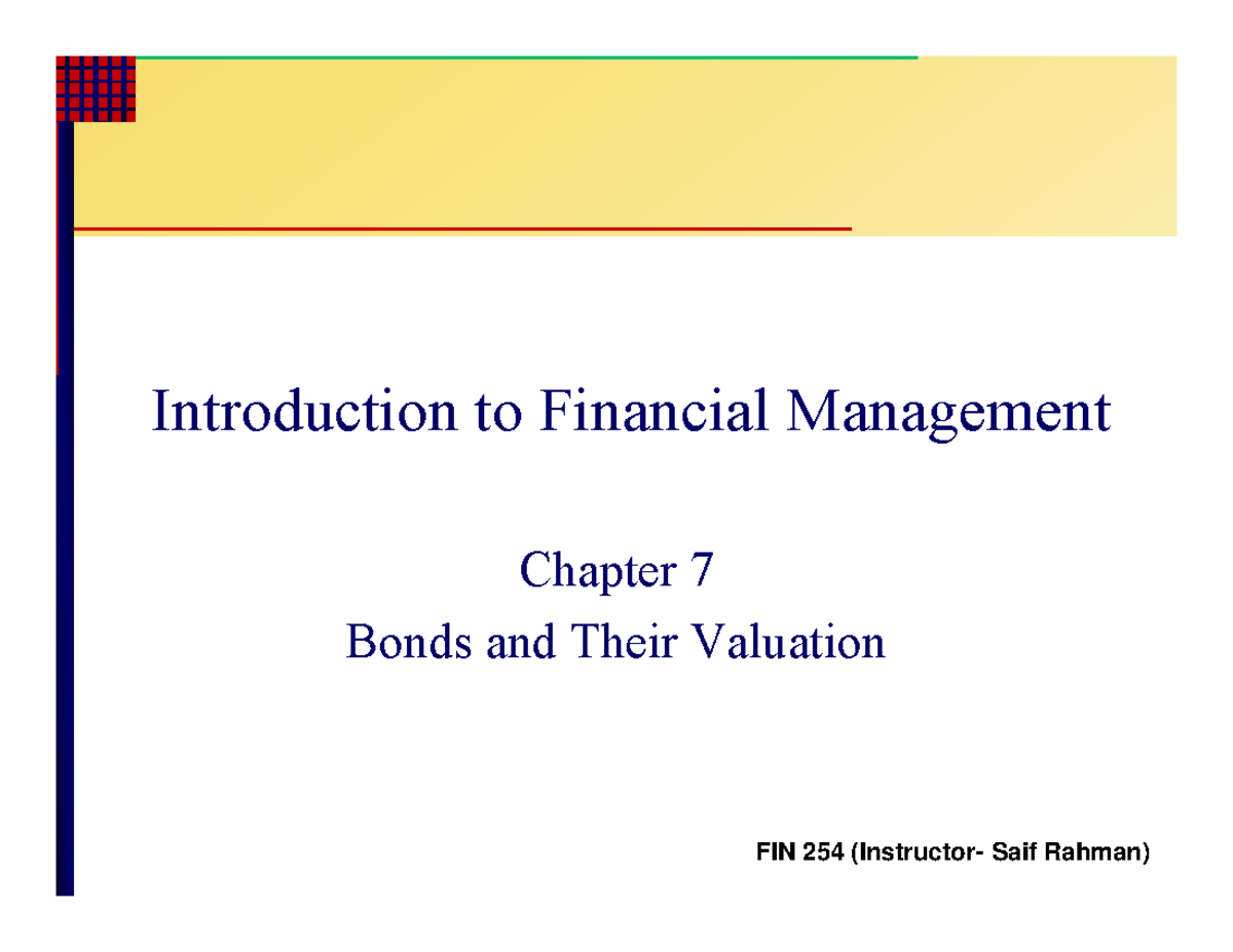 Bond Practice and practical implementation - managerial finance - NSU - Studocu