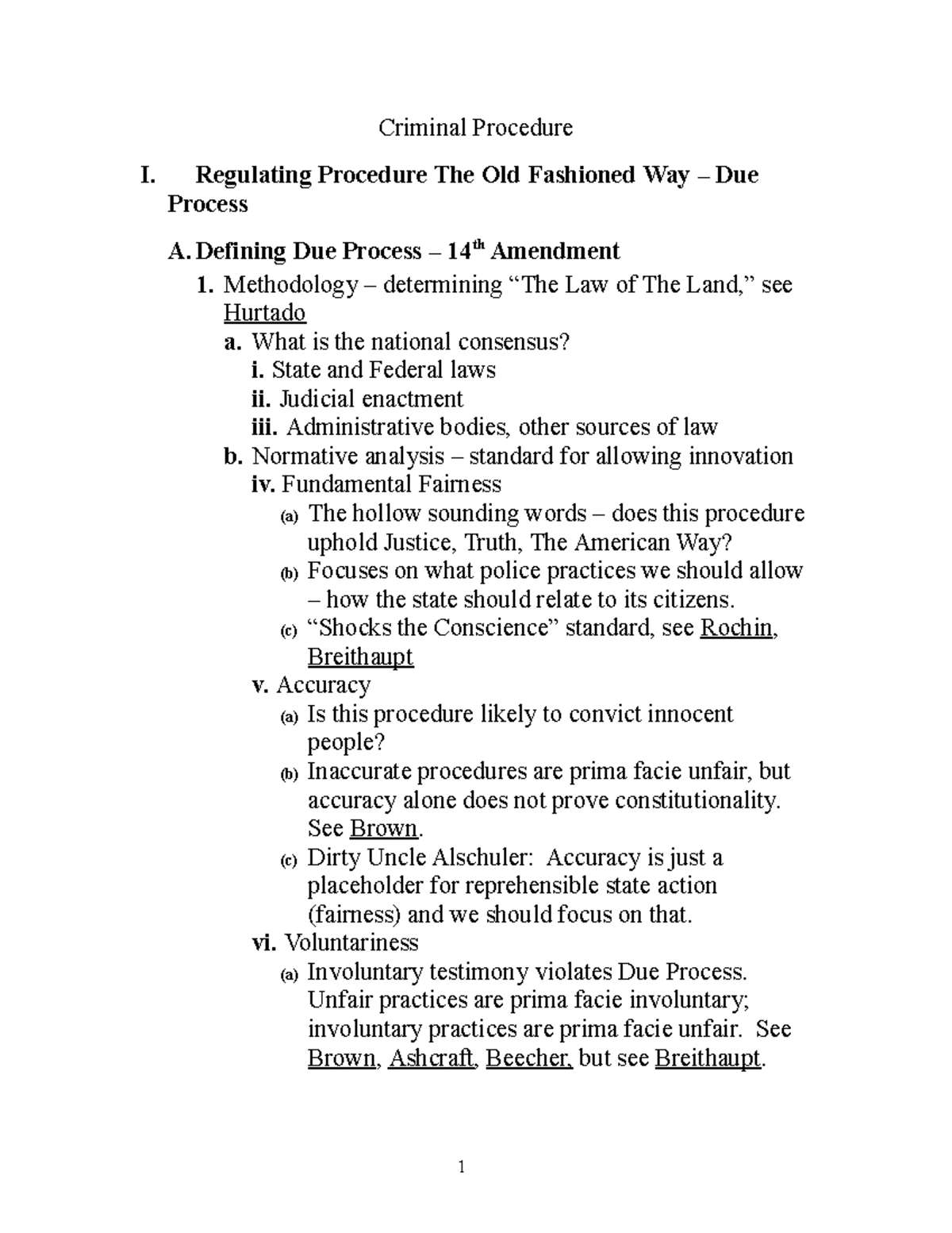 Criminal pro - Criminal Procedure I. Regulating Procedure The Old ...