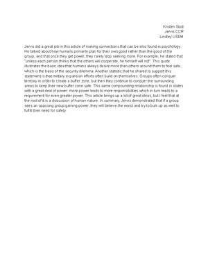 Wendt CCR - Professor Daniel Lindley - Kristen Stott Wendt CCR Lindley ...