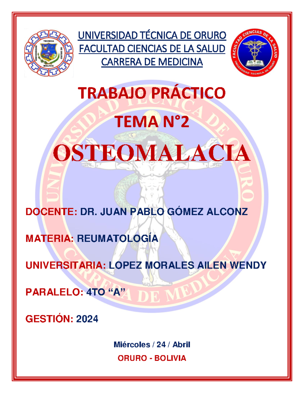 LMAW - Osteomalacia 4TO A Resúmen DE Artículos - UNIVERSIDAD TÉCNICA DE ...