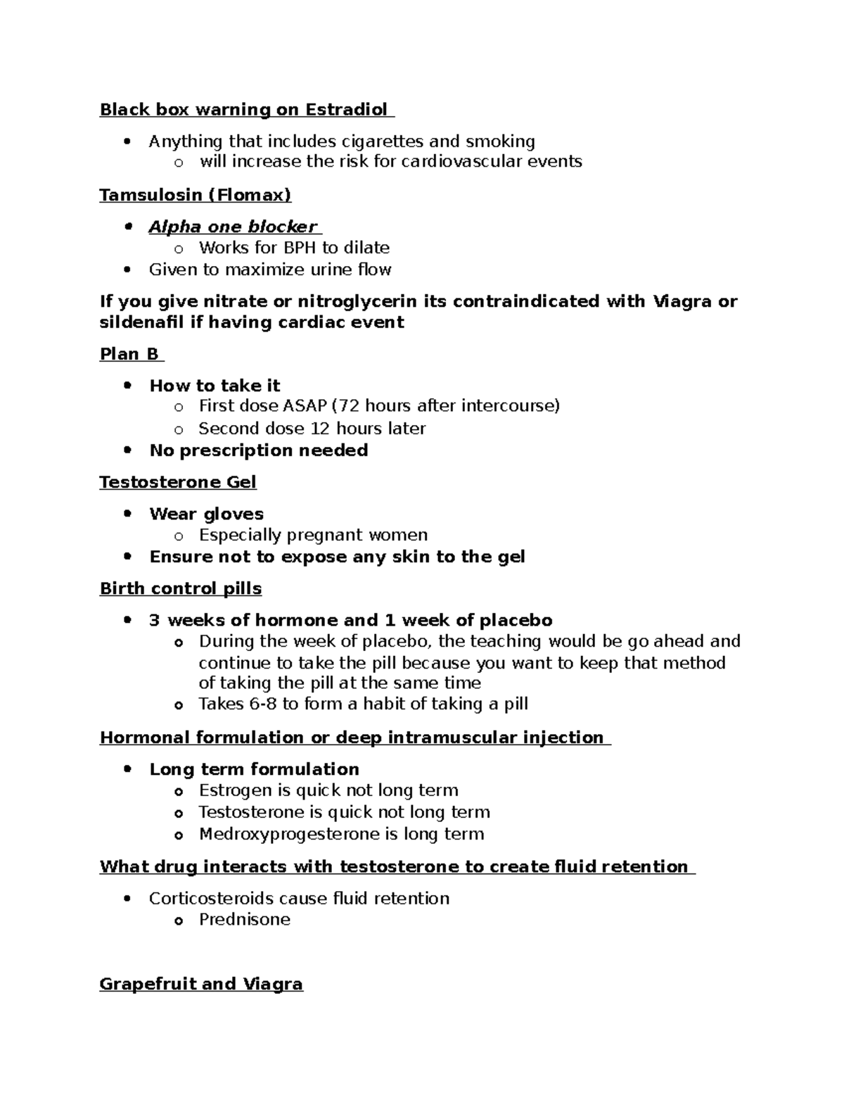 Pharm exam 4 review - Black box warning on Estradiol Anything that ...