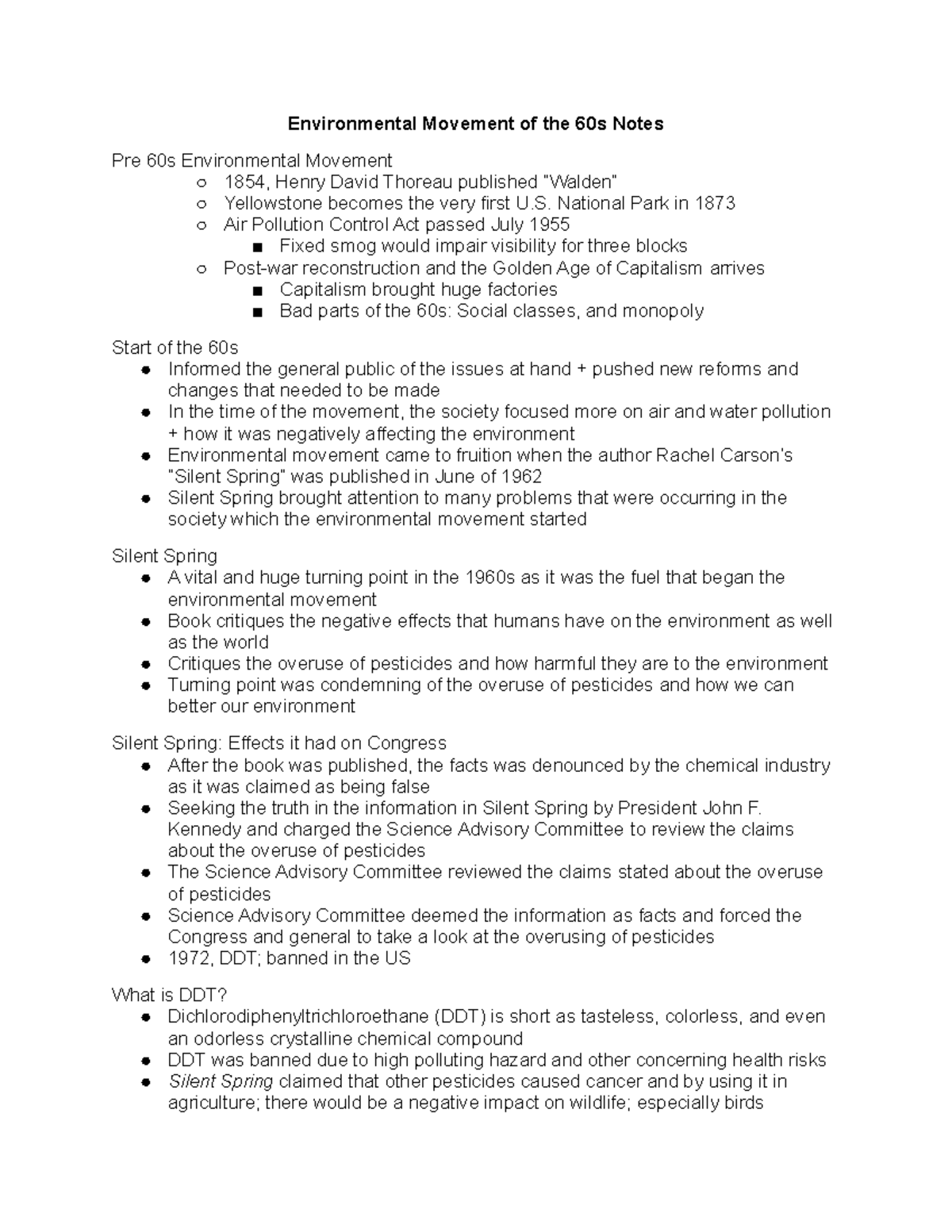 Environmental Movement of the 60s Notes - National Park in 1873 Air ...