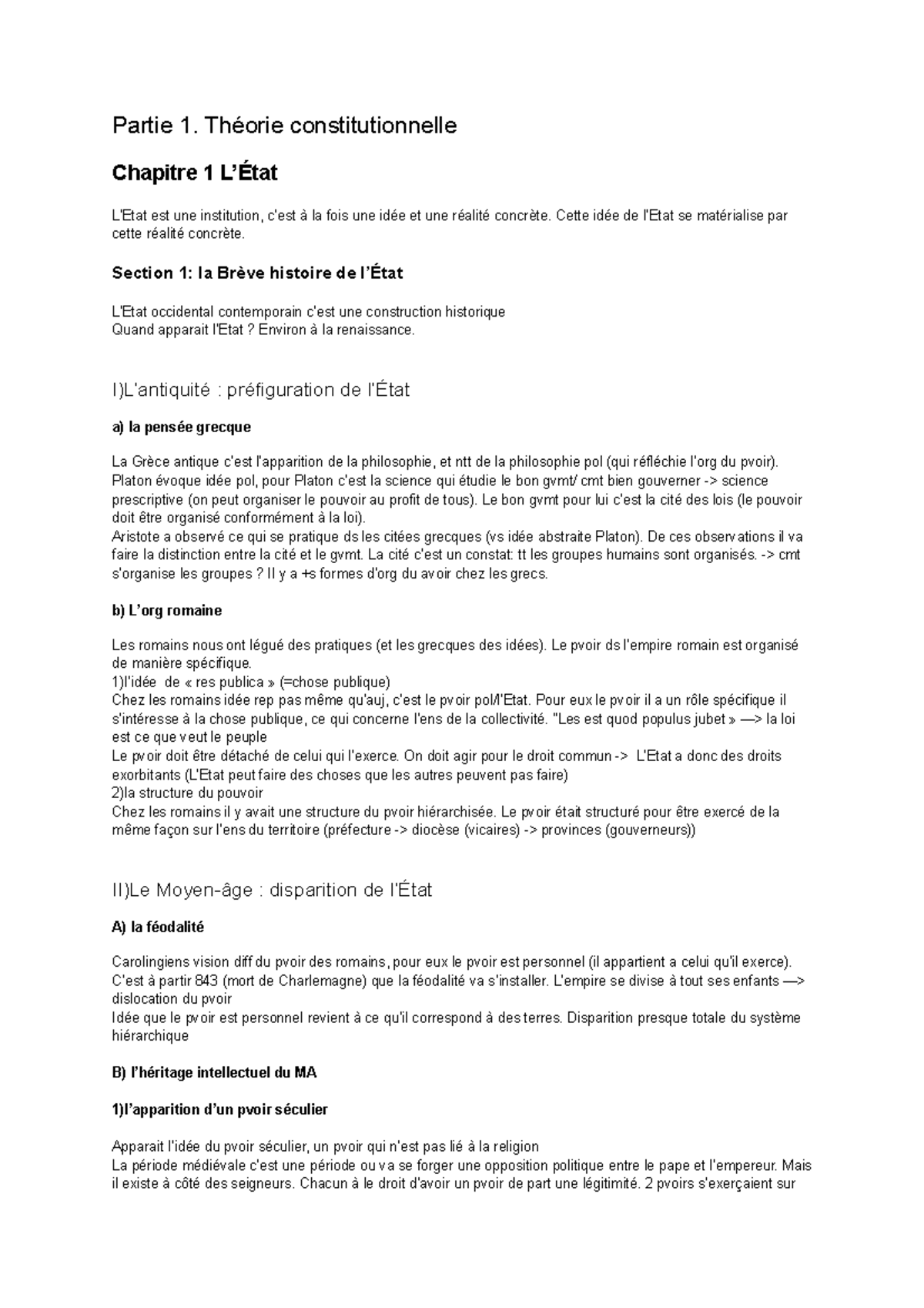 Droit constit chap 1 + début chap 2 - Partie 1. Théorie ...