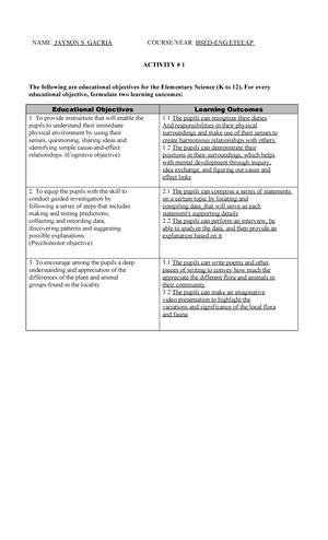 Science 5 Q1 Week 1 Lesson Exemplar - School Grade Level 5 Teacher ...