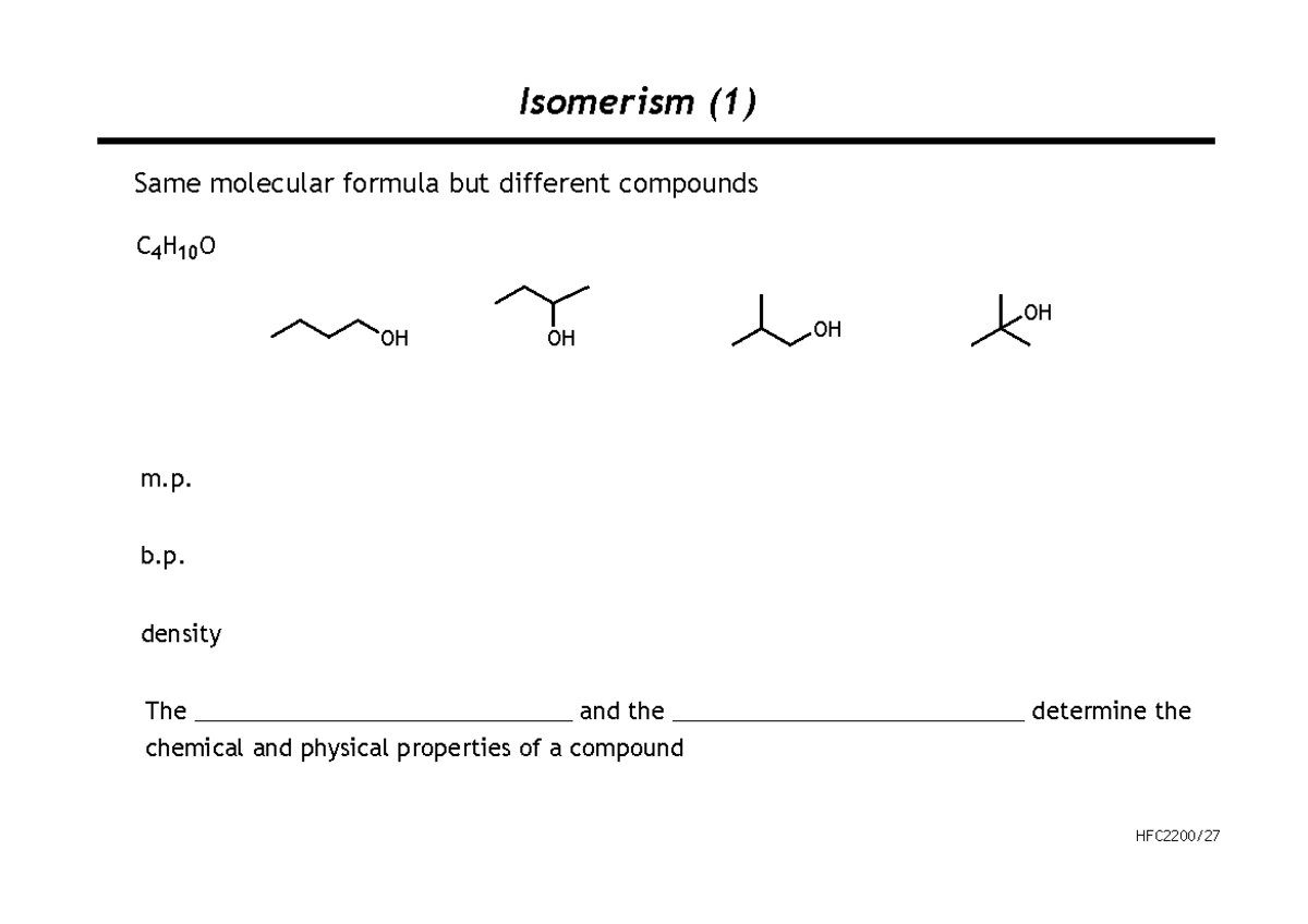 2 Isomerism - chapter2 - Organic Chemistry - CHEM2200 - CUHK - StuDocu