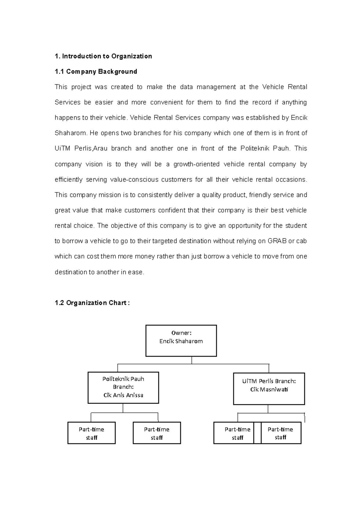 Appendix A - This for proposal - 1. Introduction to Organization 1 ...