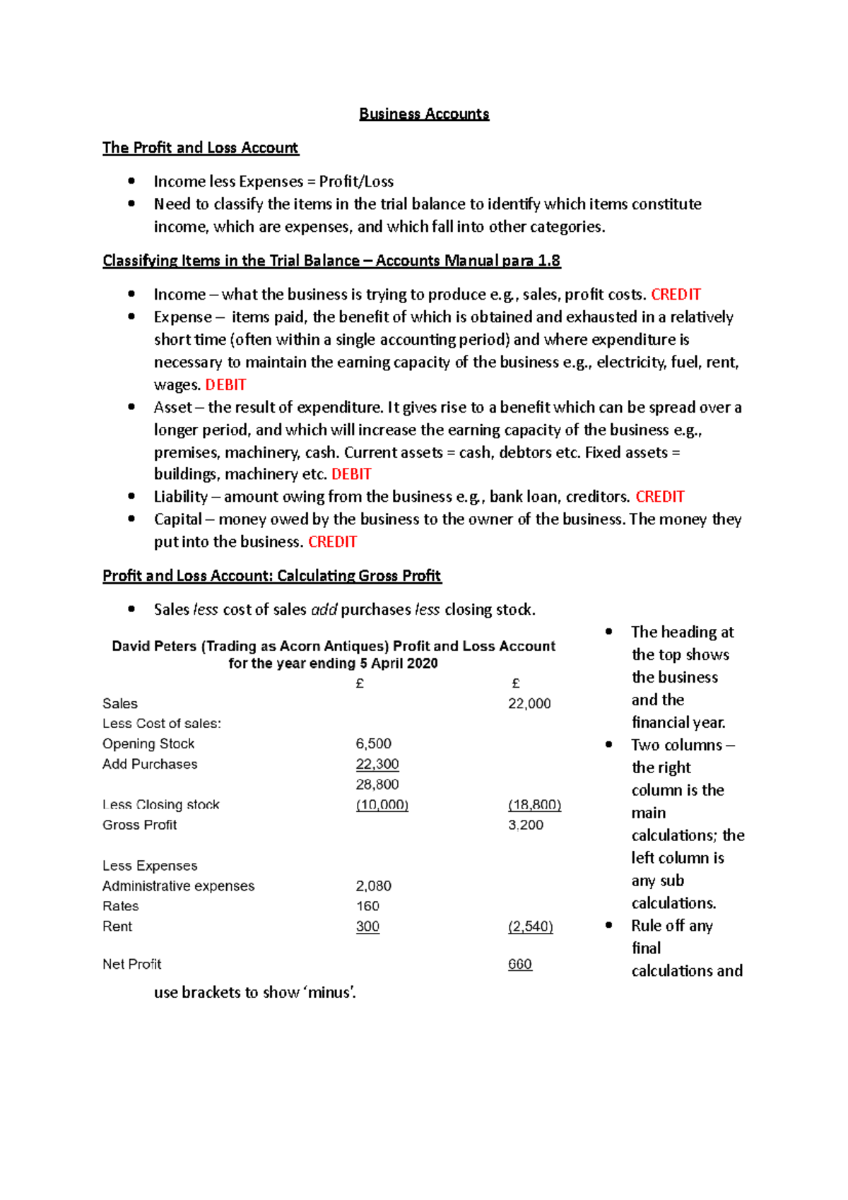 (16) Business Accounts - Business Accounts The Profit and Loss Account ...