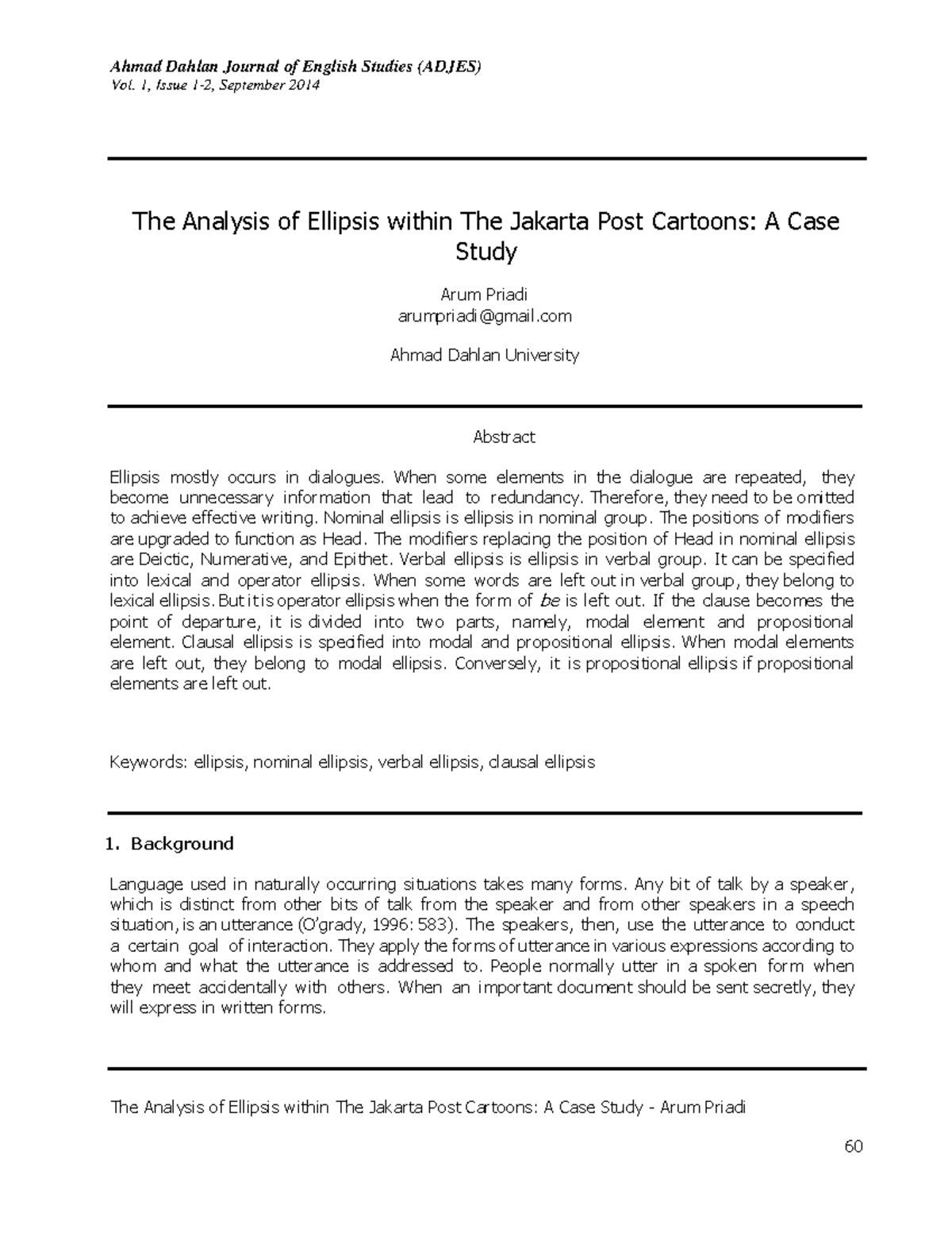 The Analysis of Ellipsis within The Jakarta Post Cartoons- A Case Study ...