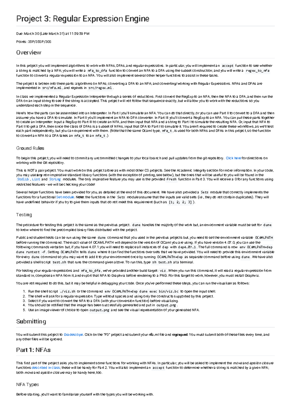 Project 3 - Regex engine - Project 3: Regular Expression EngineProject 3: Regular Expression ...