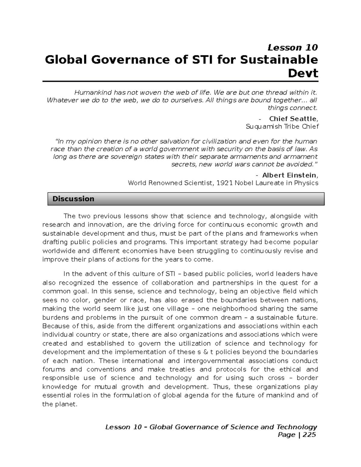 Module 10 Global Governance of Science and Technology - Lesson 10 ...