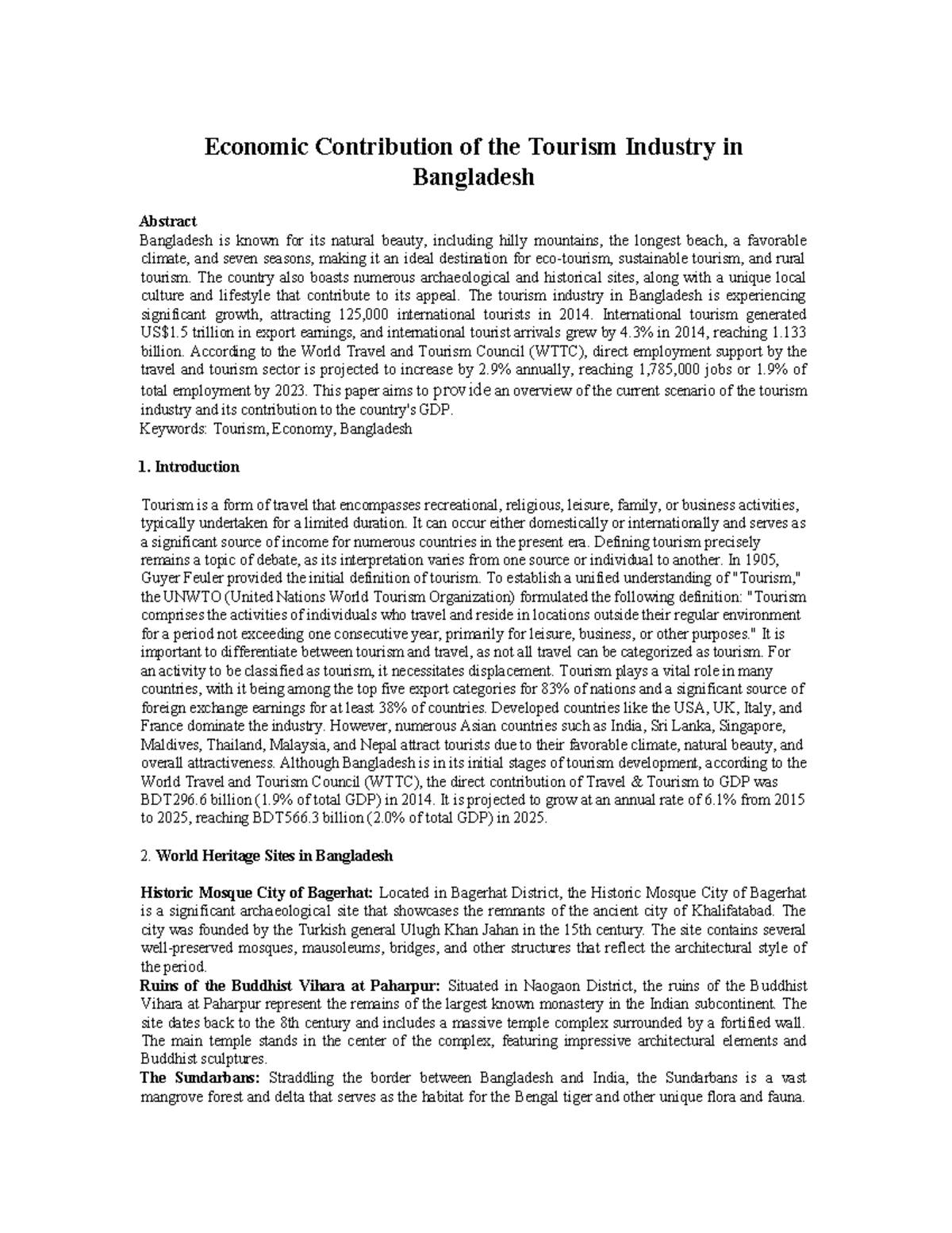 Ged main report - fdhdfh dasfh - Economic Contribution of the Tourism ...