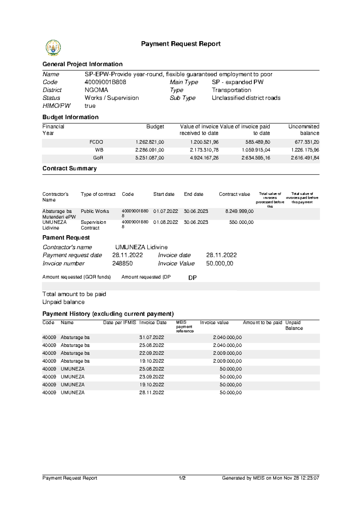 Payment-Request-4 Lidivine - Payment Request Report General Project ...