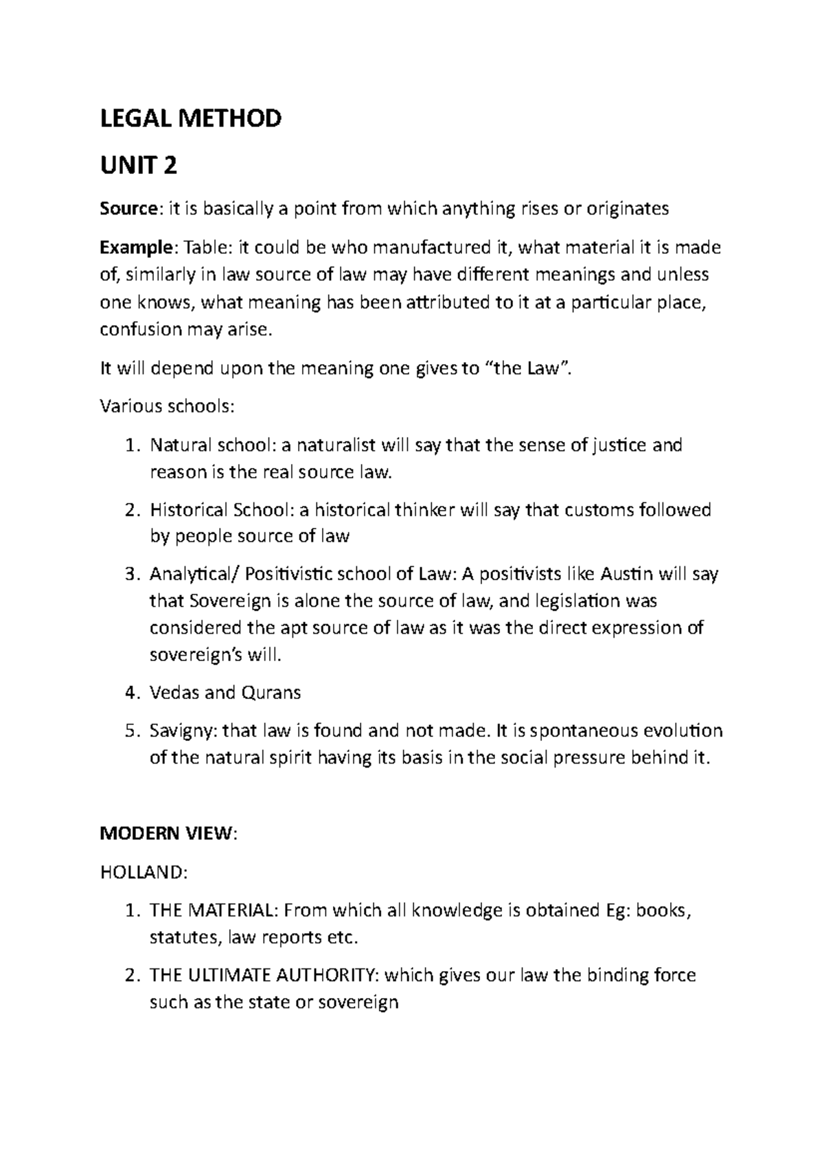 UNIT 2 FULL Notes - LEGAL METHOD UNIT 2 Source: it is basically a point ...