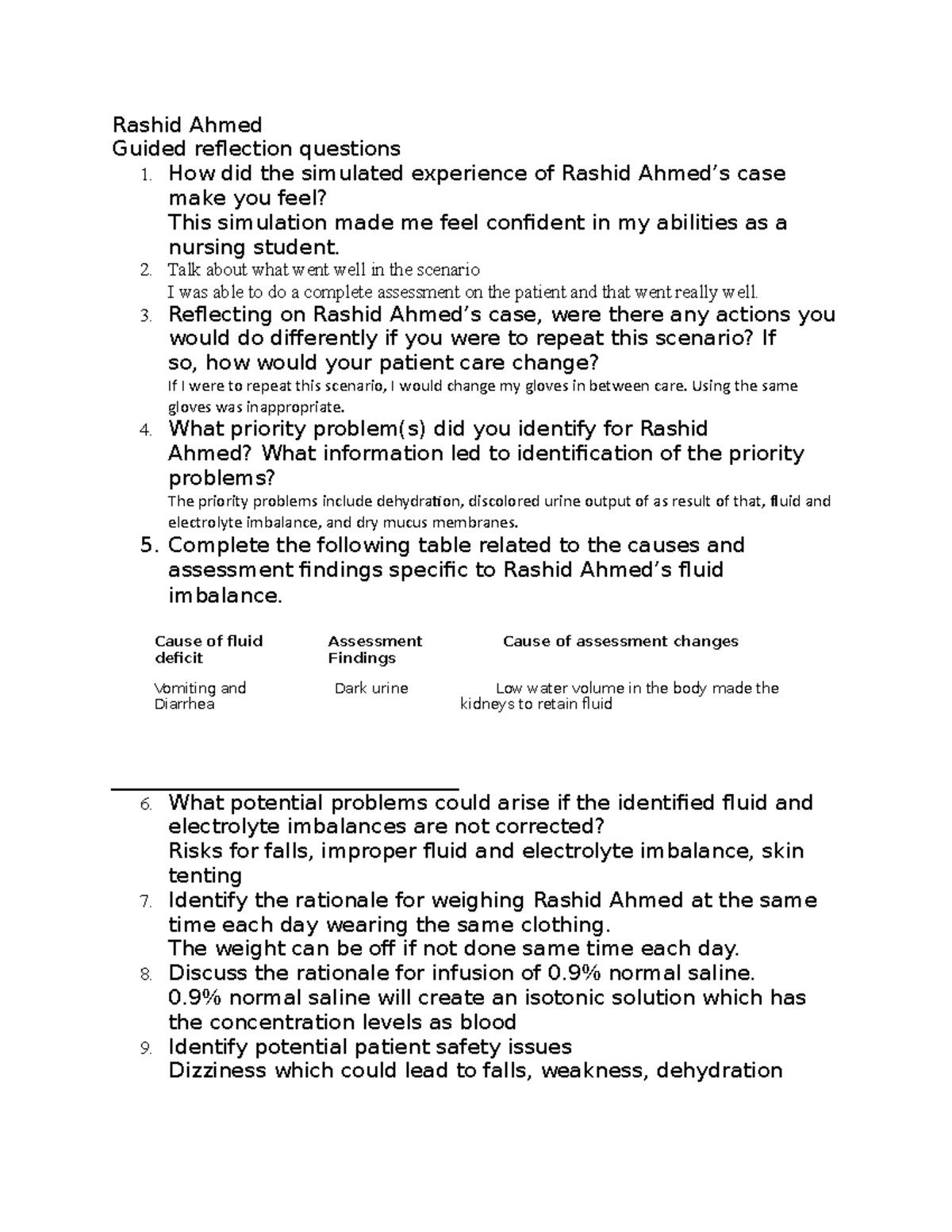 Assignment copy - Study material - Rashid Ahmed Guided reflection ...