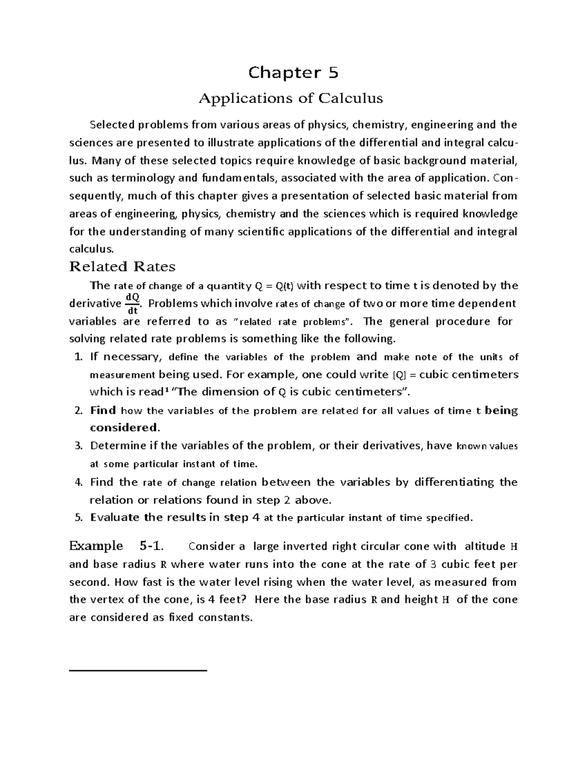 Applications of Calculus-1 - Chapter 5 Applications of Calculus ...